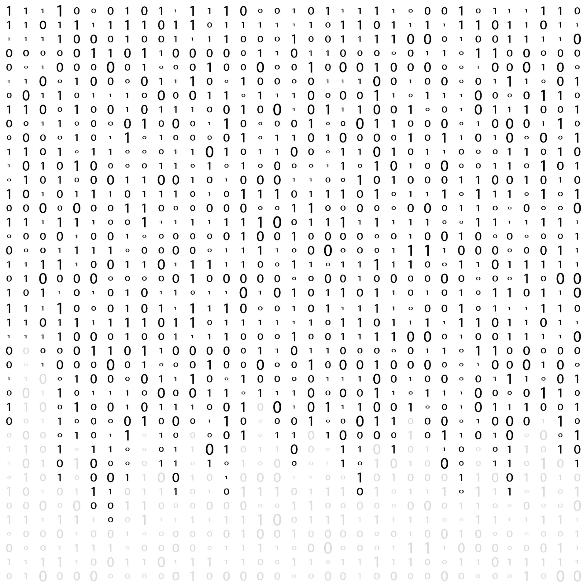 Background With Digits On Screen Binary Code Zero One Matrix White Background Banner Pattern