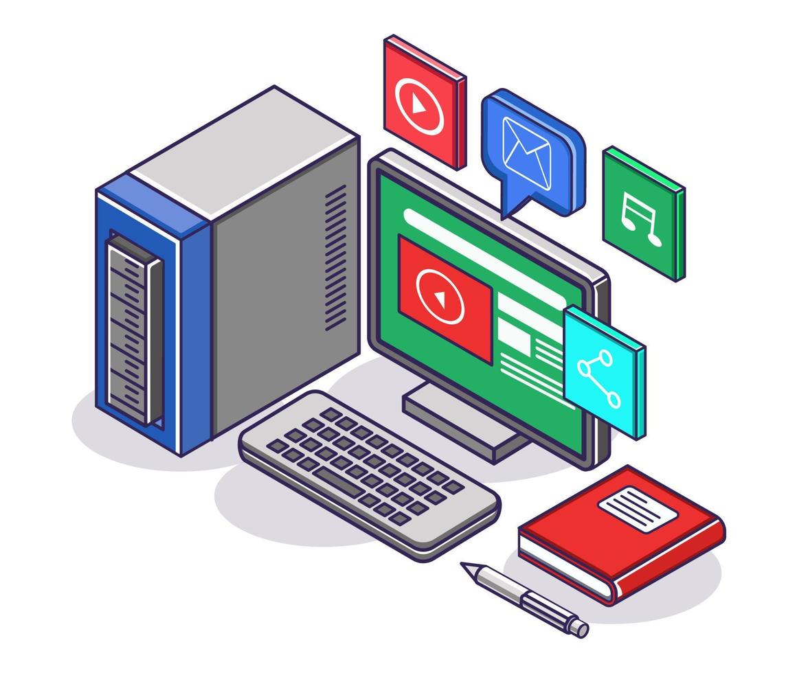 computadoras de escritorio y aplicaciones inteligentes 8258211 Vector ...