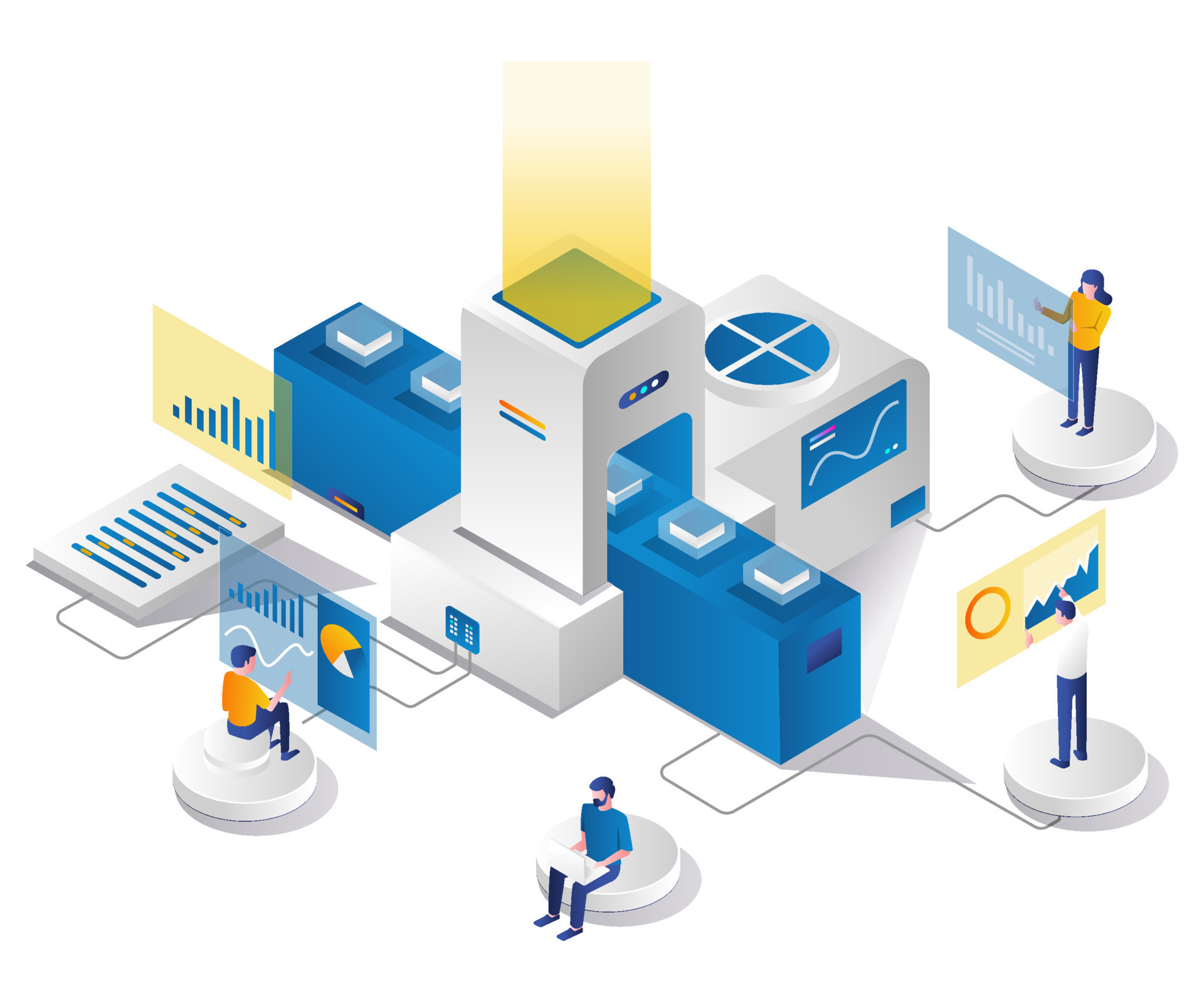 The team is processing the analytical data on the engine 8258658 Vector ...