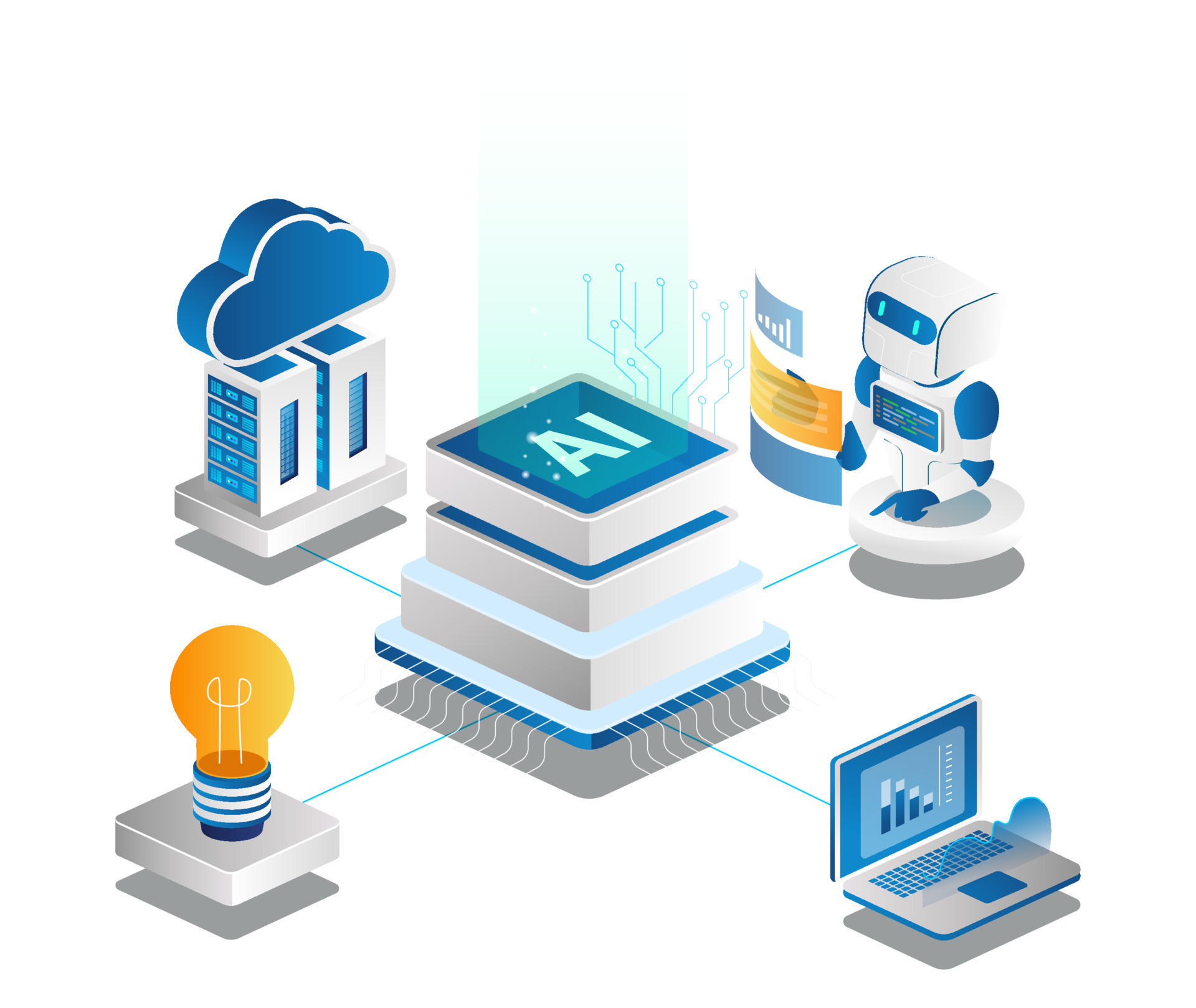 inteligencia artificial con robots 8258677 Vector en Vecteezy