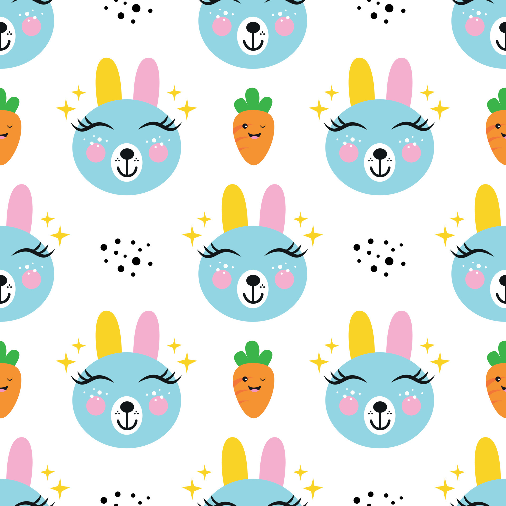 seamless pattern with cute bunny 8278070 Vector Art at Vecteezy