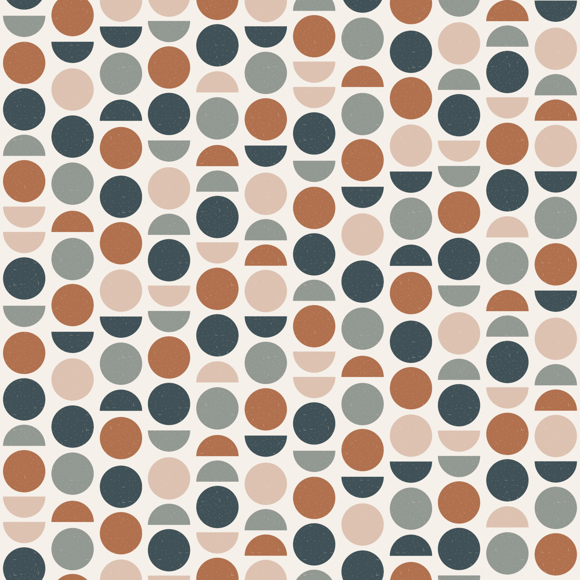 Abstract Geometric Wallpaper With Semi Circles And Circles Seamless Vector Pattern In