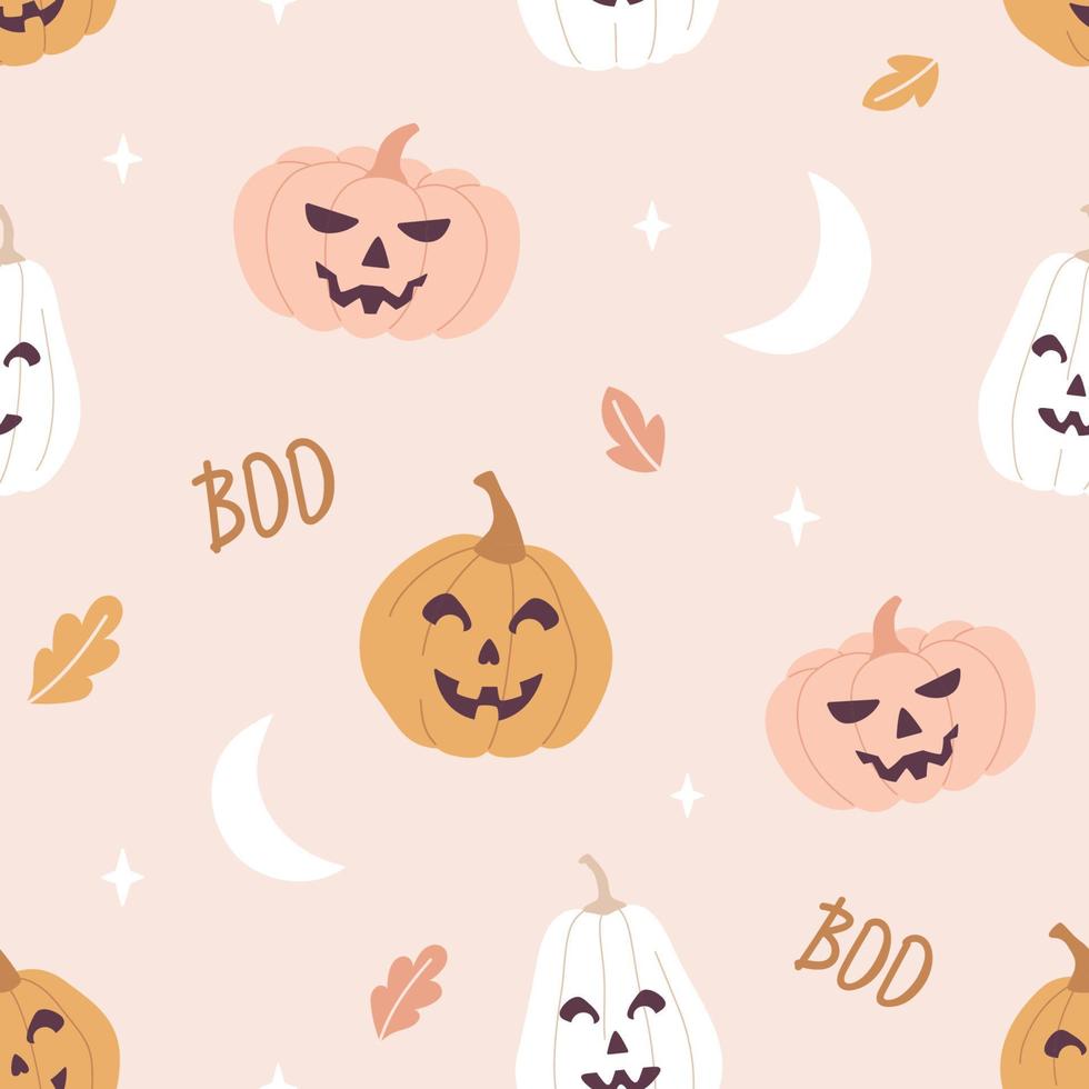 Halloween seamless pattern with pumpkins in pastel colors. 8285666 ...