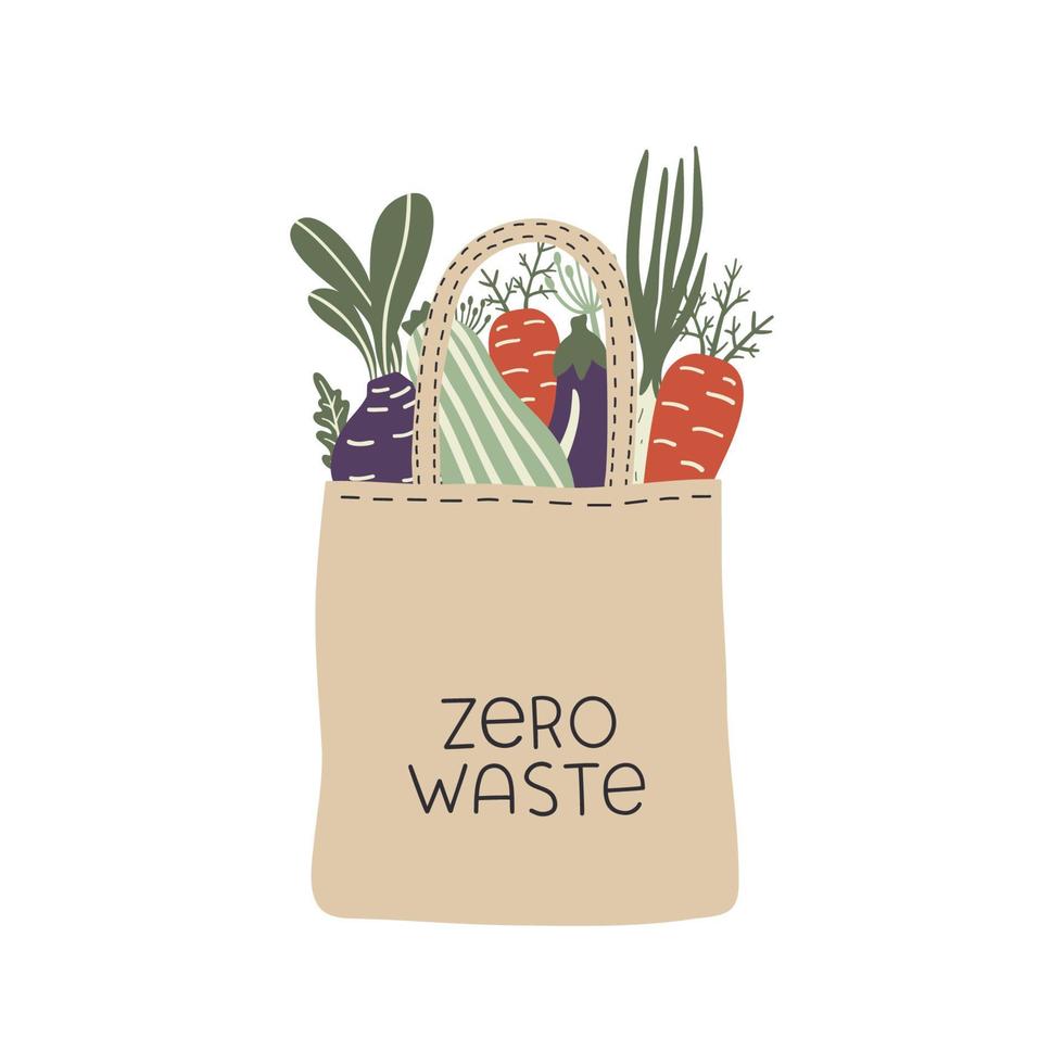 Textile eco-friendly reusable shopping bag with lettering Zero Waste ... Textile eco-friendly reusable shopping bag with lettering Zero Waste ...