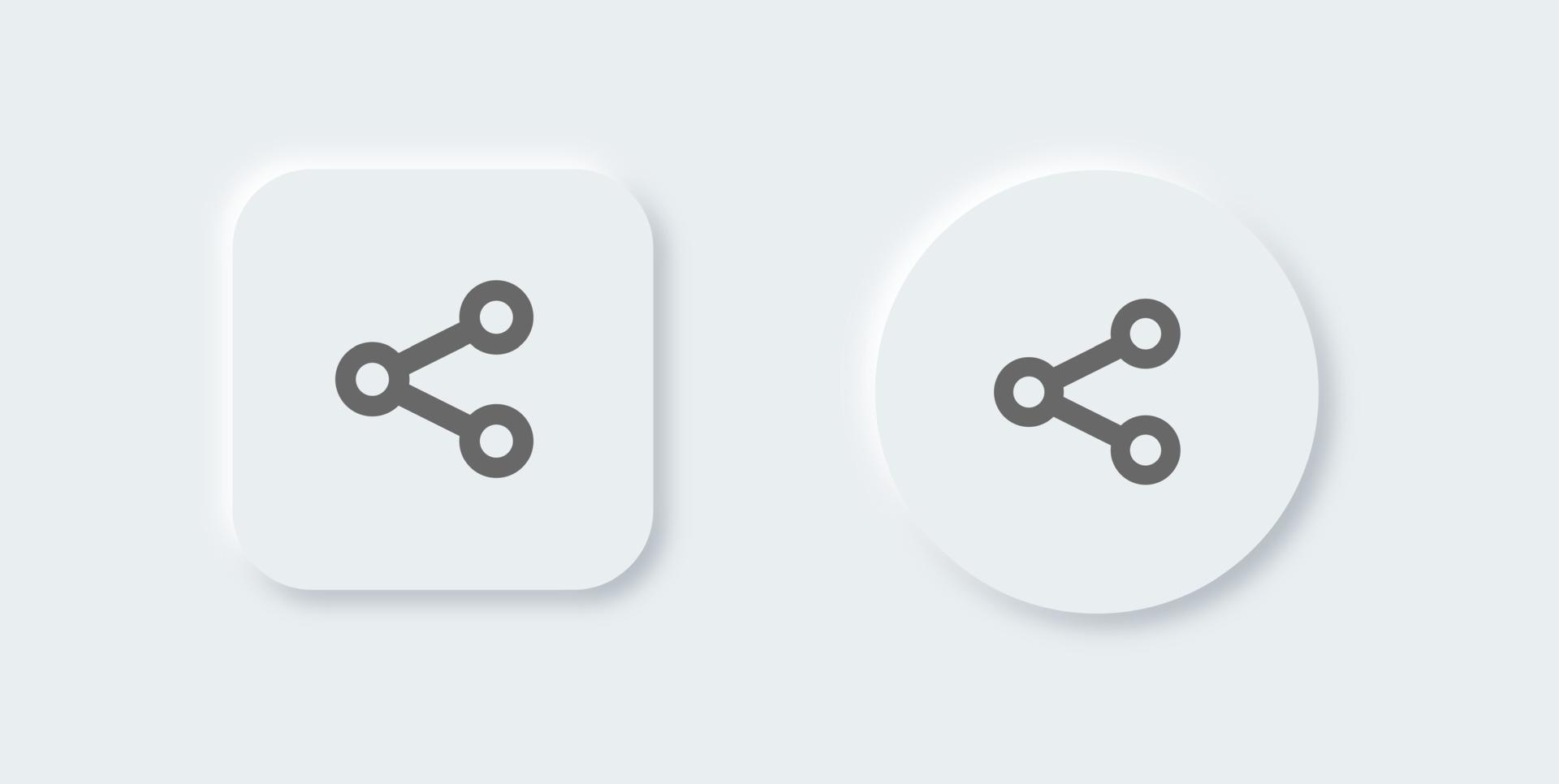 Share line icons set in neomorphic design style. Connect, data sharing, link symbol, network ...