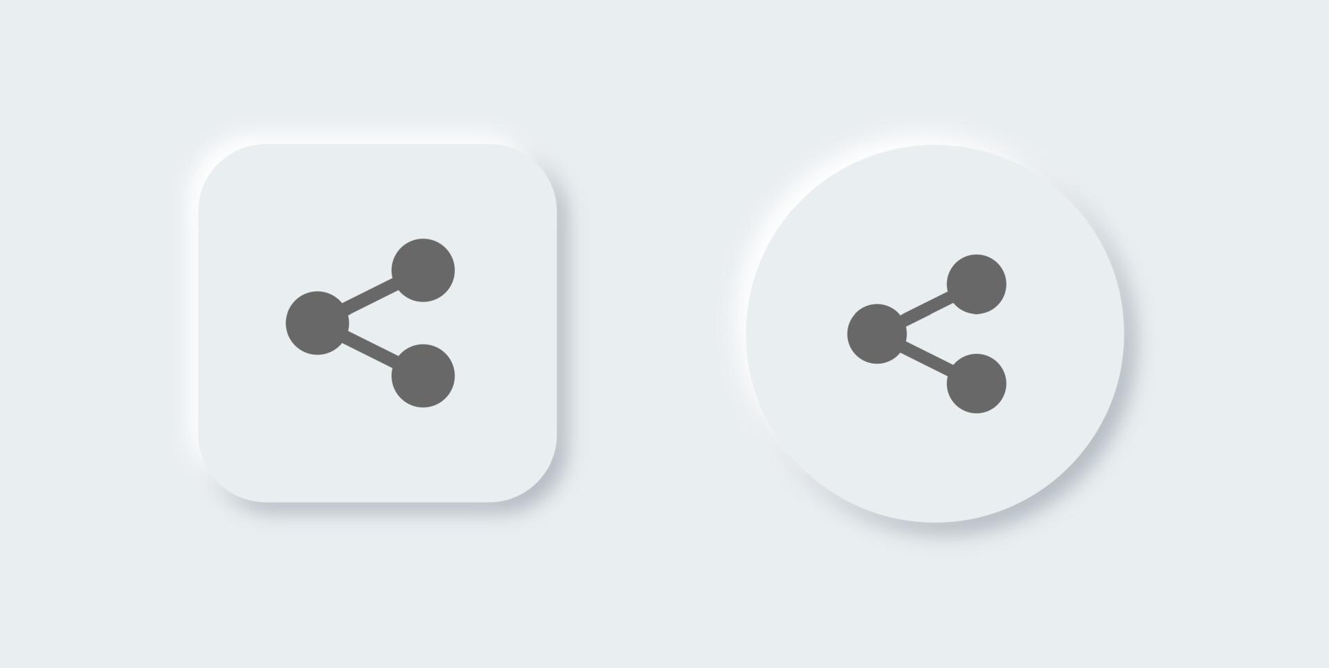 Share solid icons set in neomorphic design style. Connect, data sharing, link symbol, network ...