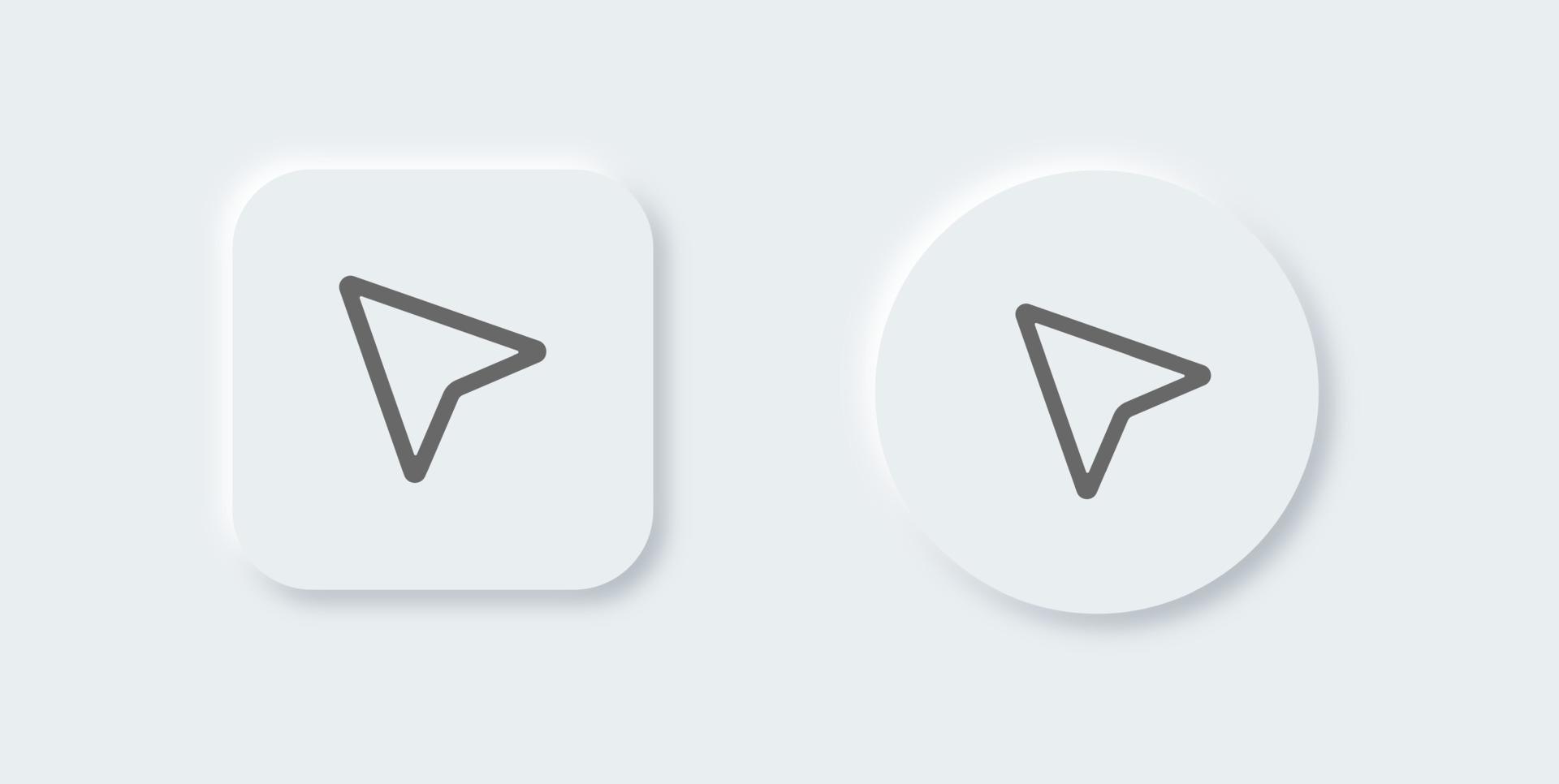 Computer Cursor Or Pointer Outline Icon In Neomorphic Design Style Arrow Pointer Icon For Apps