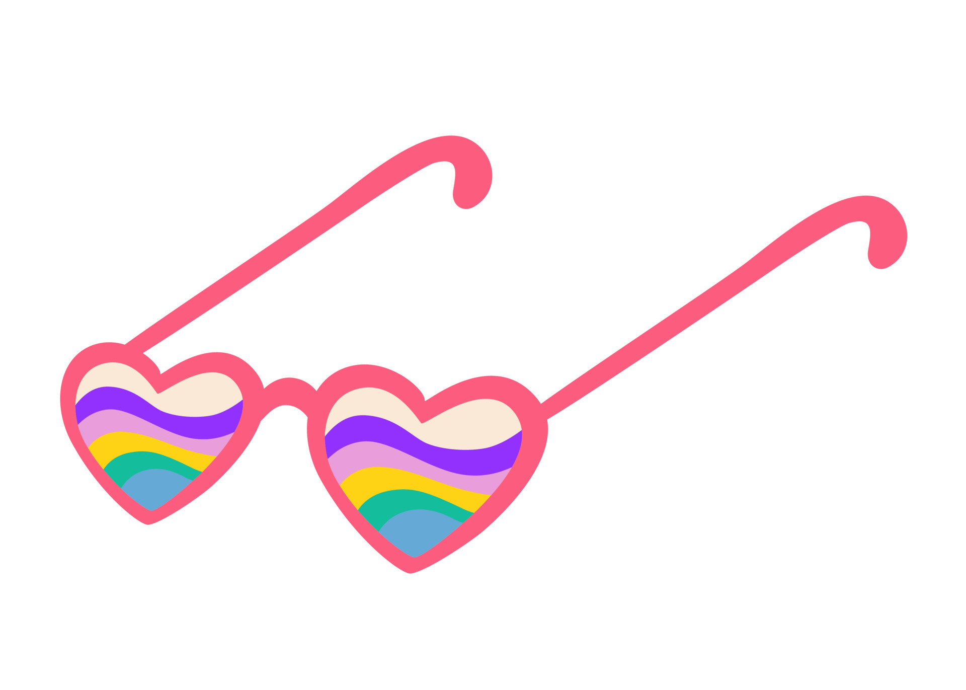 Hippie Glasses Heart Shaped Hippie Sunglasses With Rainbow Lynxes Decoration For Postcards
