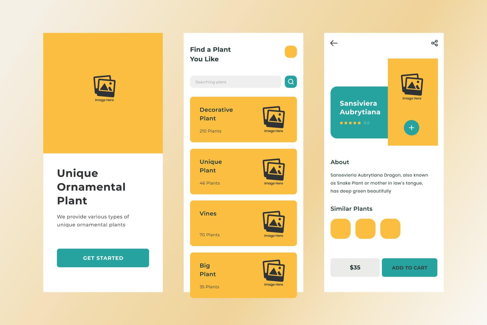 Modern plant store ui design template vector. Suitable for mobile application design 8294998 ...