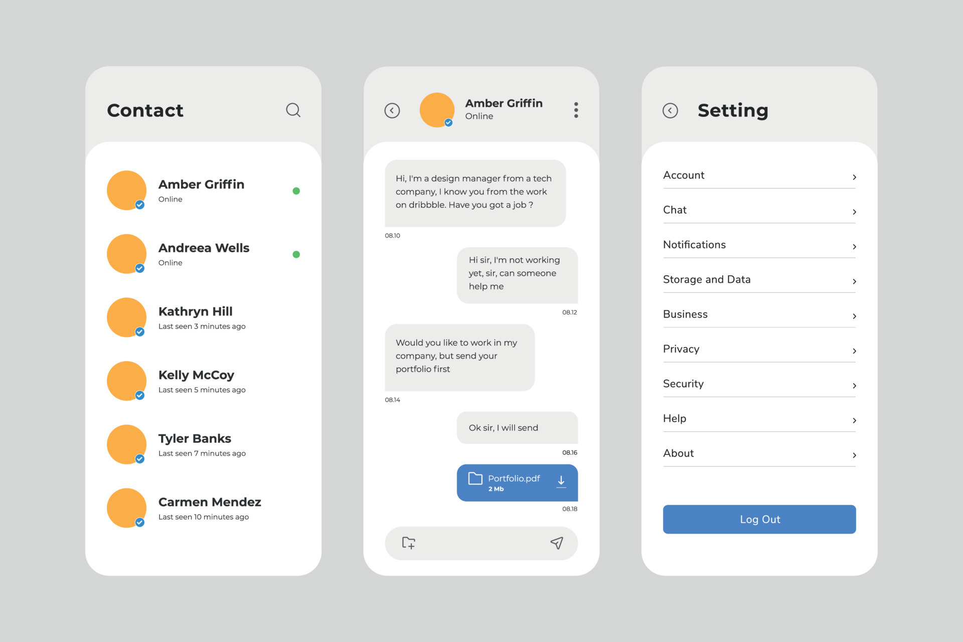 Set chat ui design template vector. Suitable for design mobile ... Set chat ui design template vector. Suitable for design mobile ...