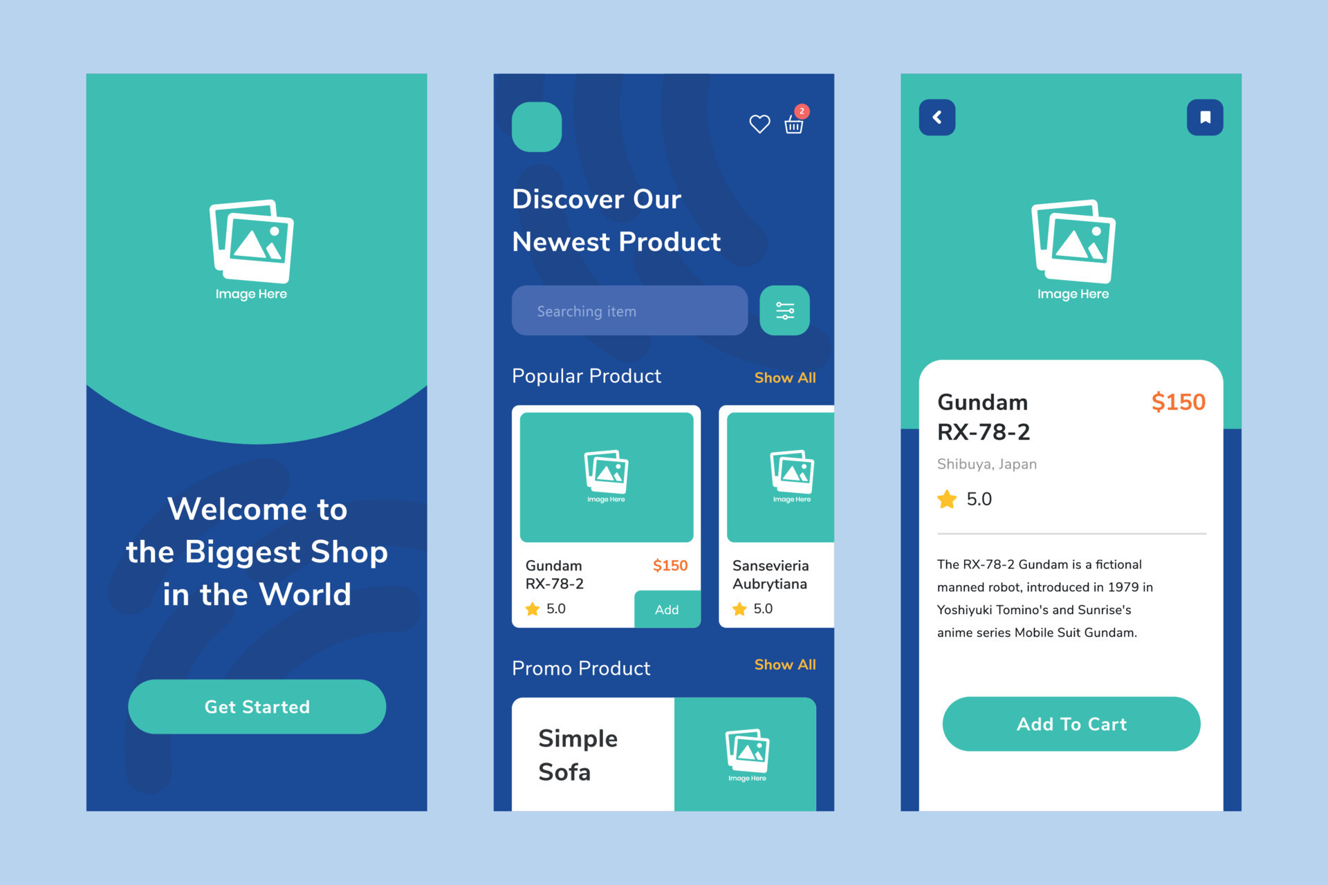 Modern Online Store Ui Design Template Vector Suitable For Designing Applications For Android