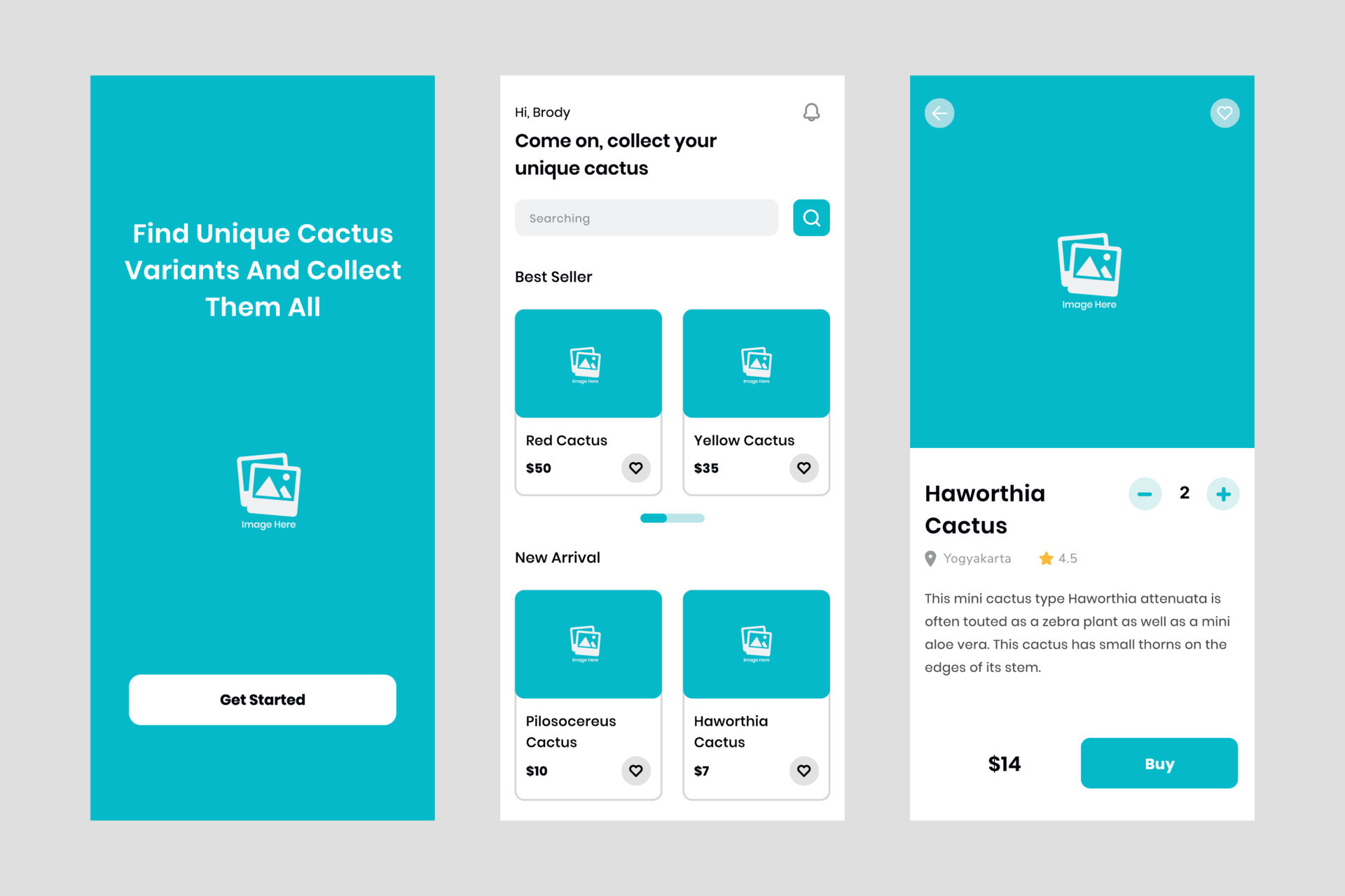 Modern Cactus Store Ui Design Template Vector Suitable Designing Application For Android And