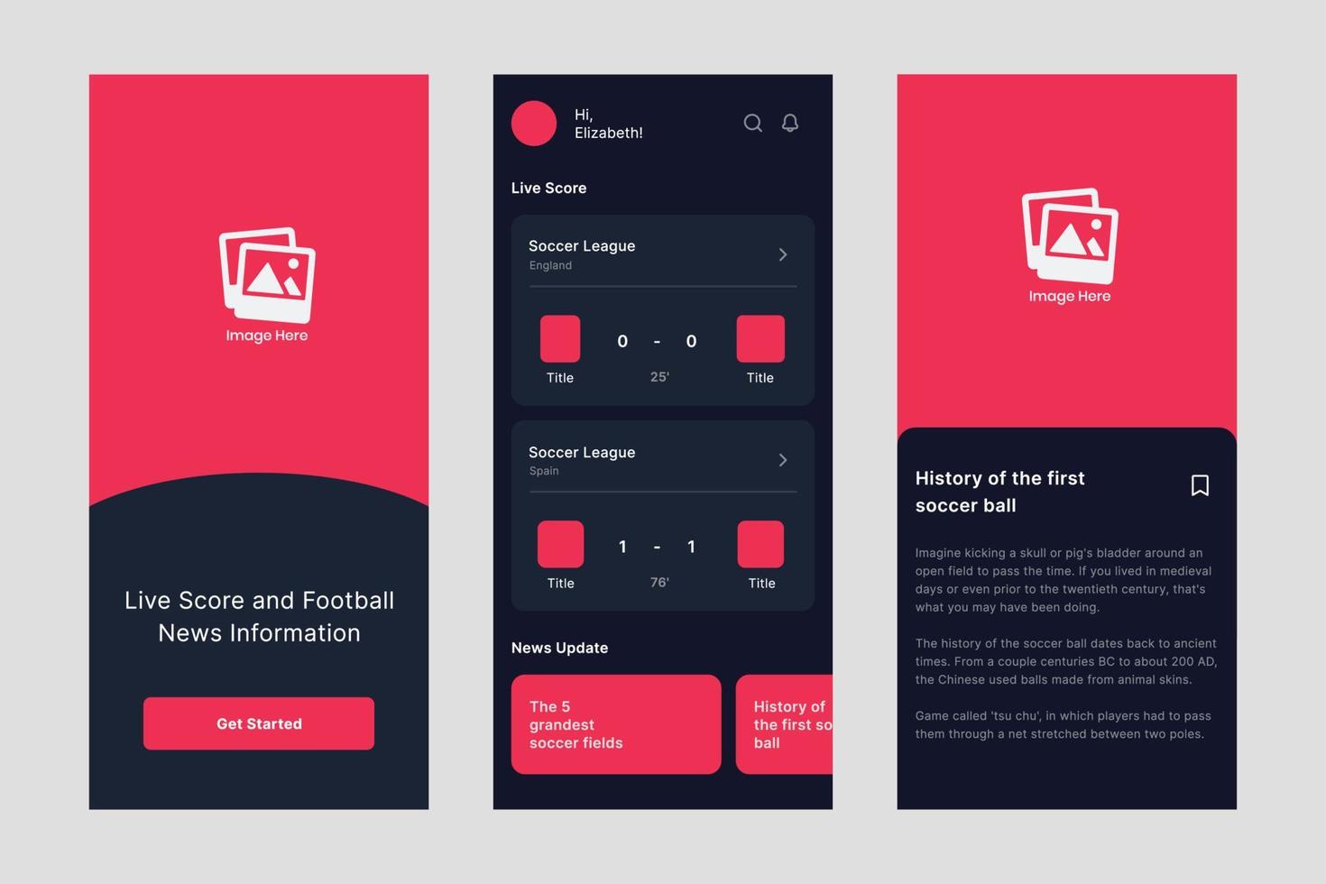Live Score Ui Design Template Vector Suitable Designing Application