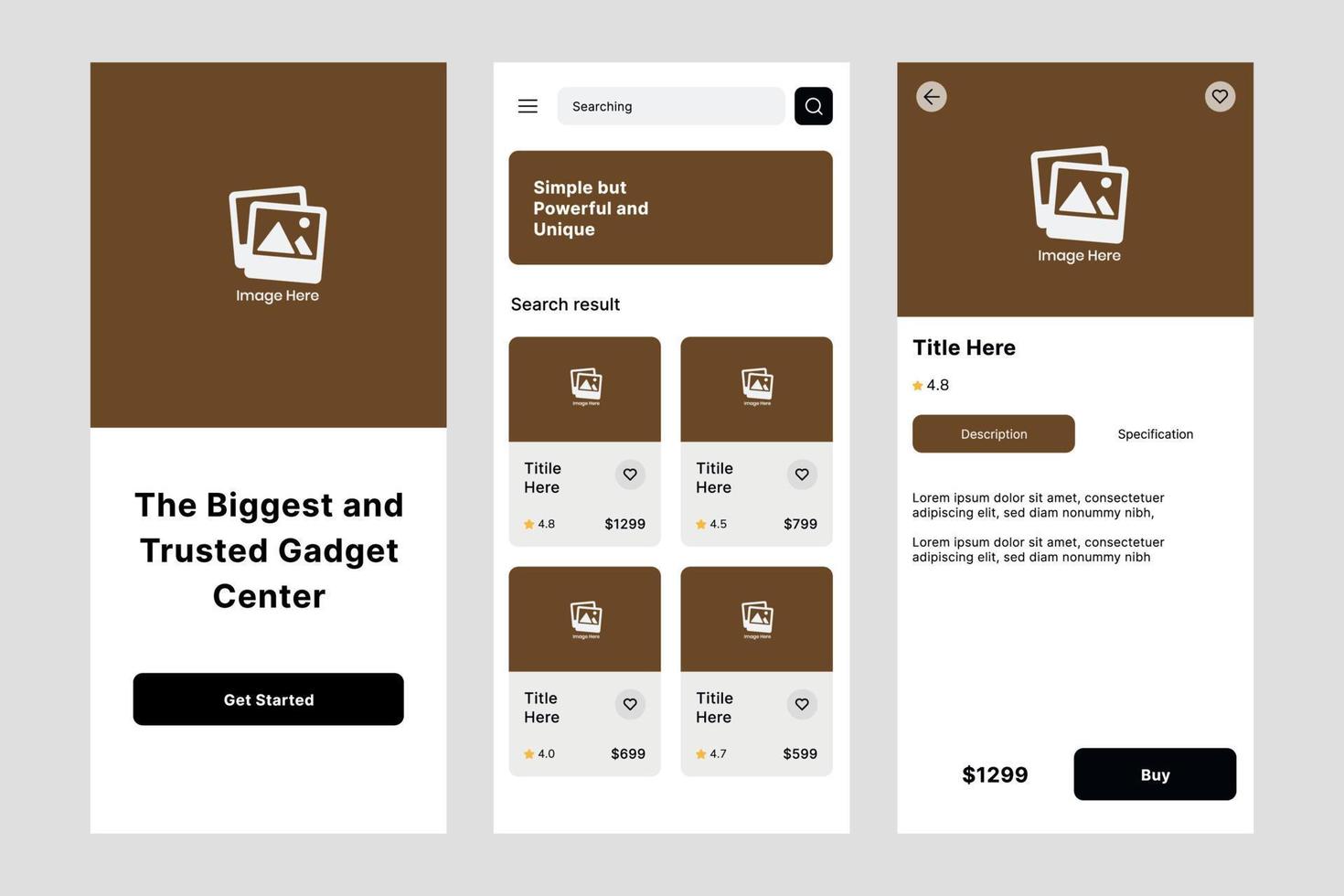 Gadget Store Ui Design Template Vector Suitable Designing Application For Android And Ios