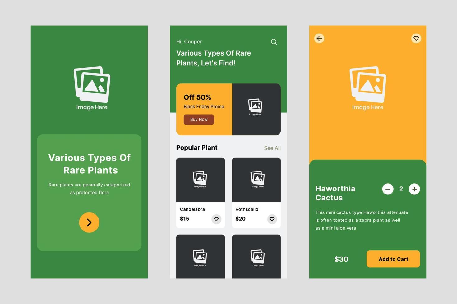 Rare Plant Ui Design Template Vector Suitable Designing Application For Android And Ios Clean