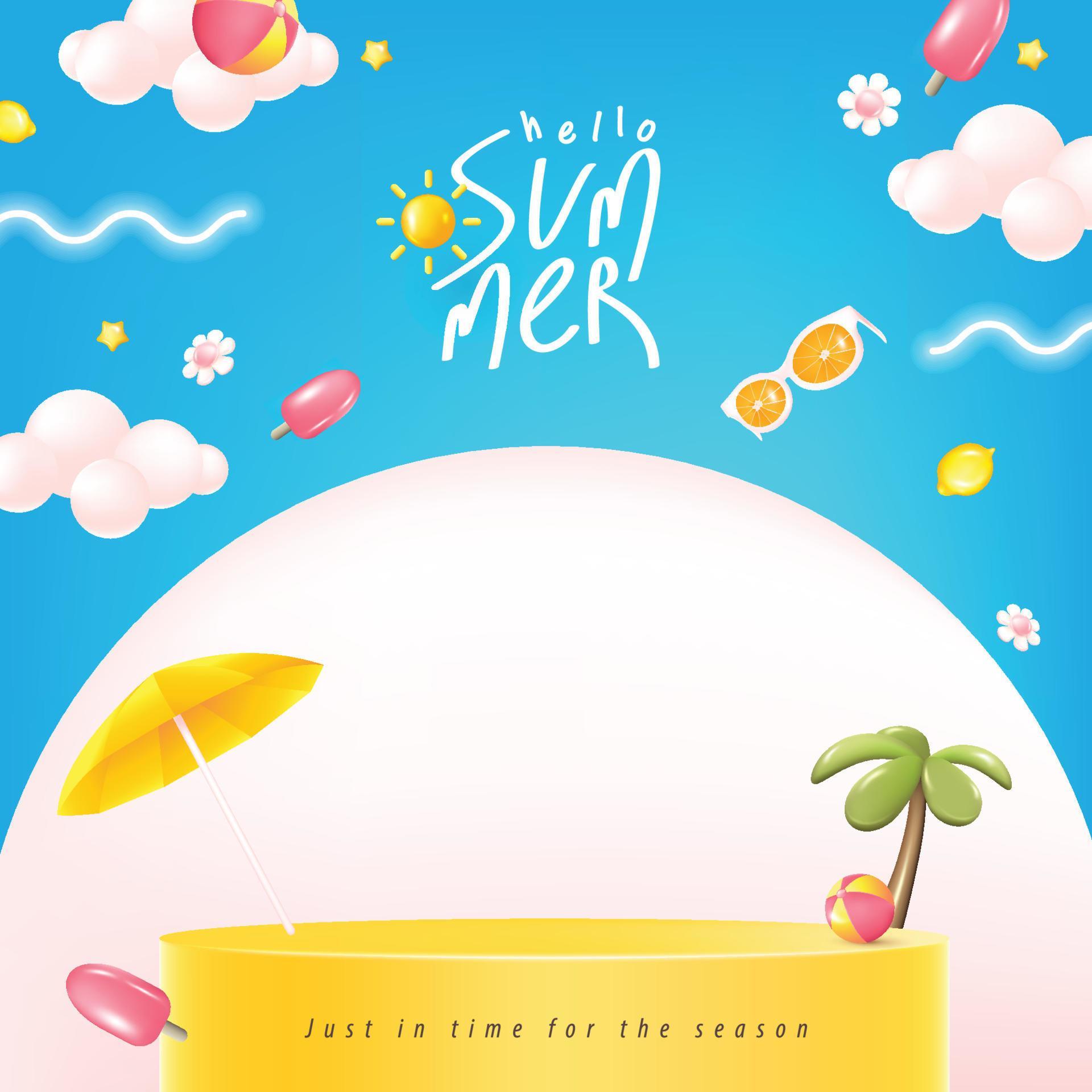 Summer Sale Banner Template For Promotion With Product Display