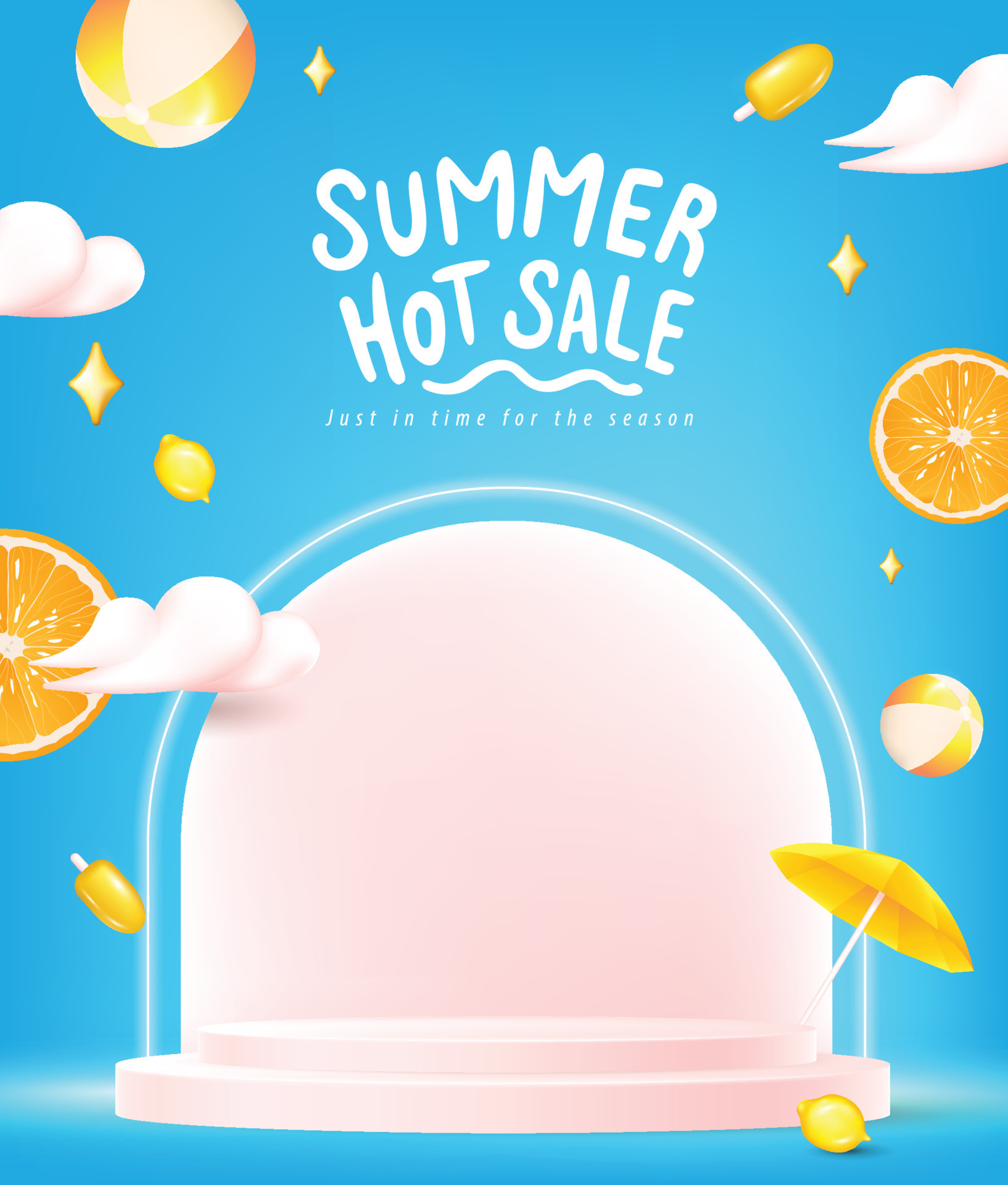 Summer Sale Banner Template For Promotion With Product Display