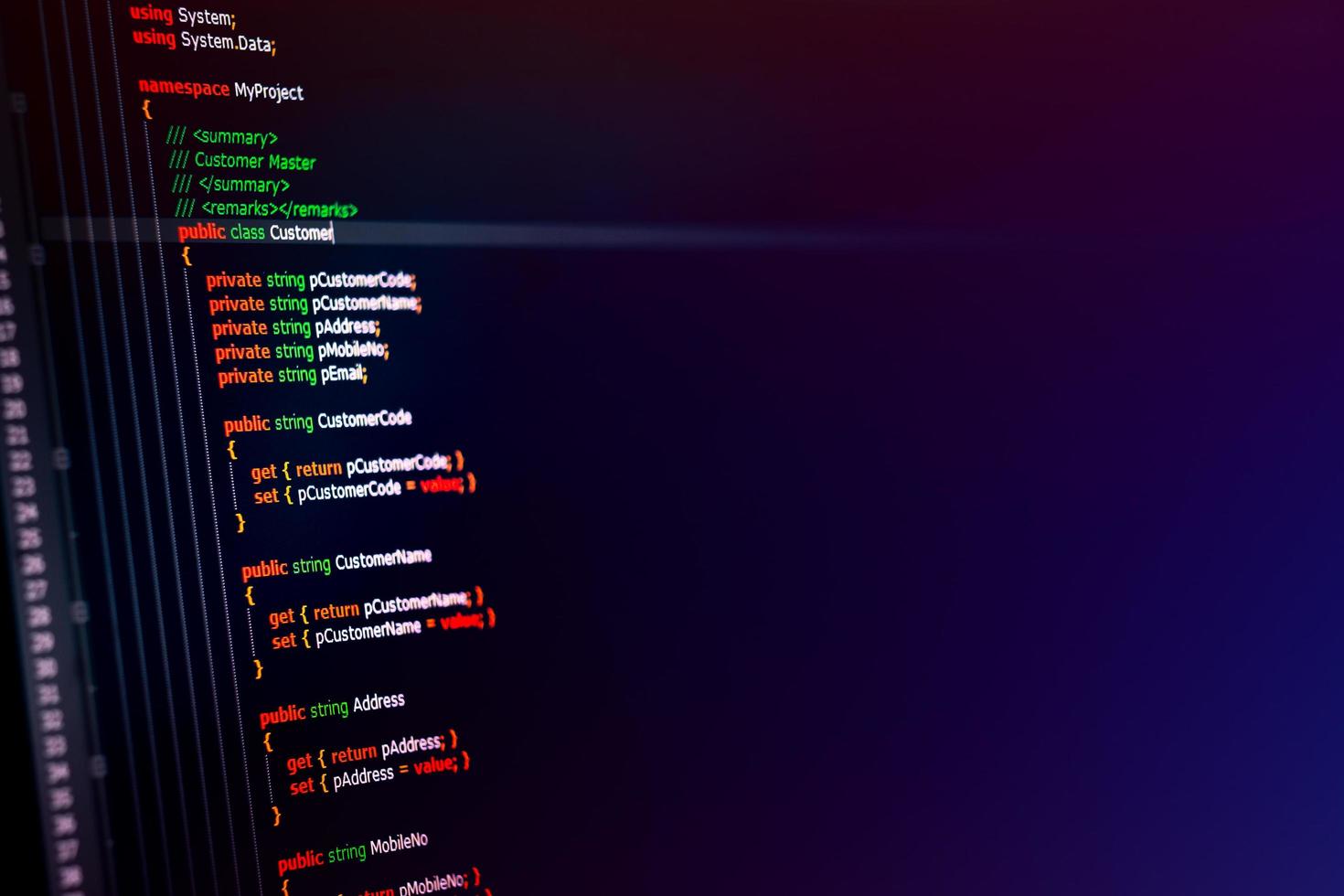 Bangkok Thailand 2022 C Sharp Programming Language Source Code Example On Monitor 8300399