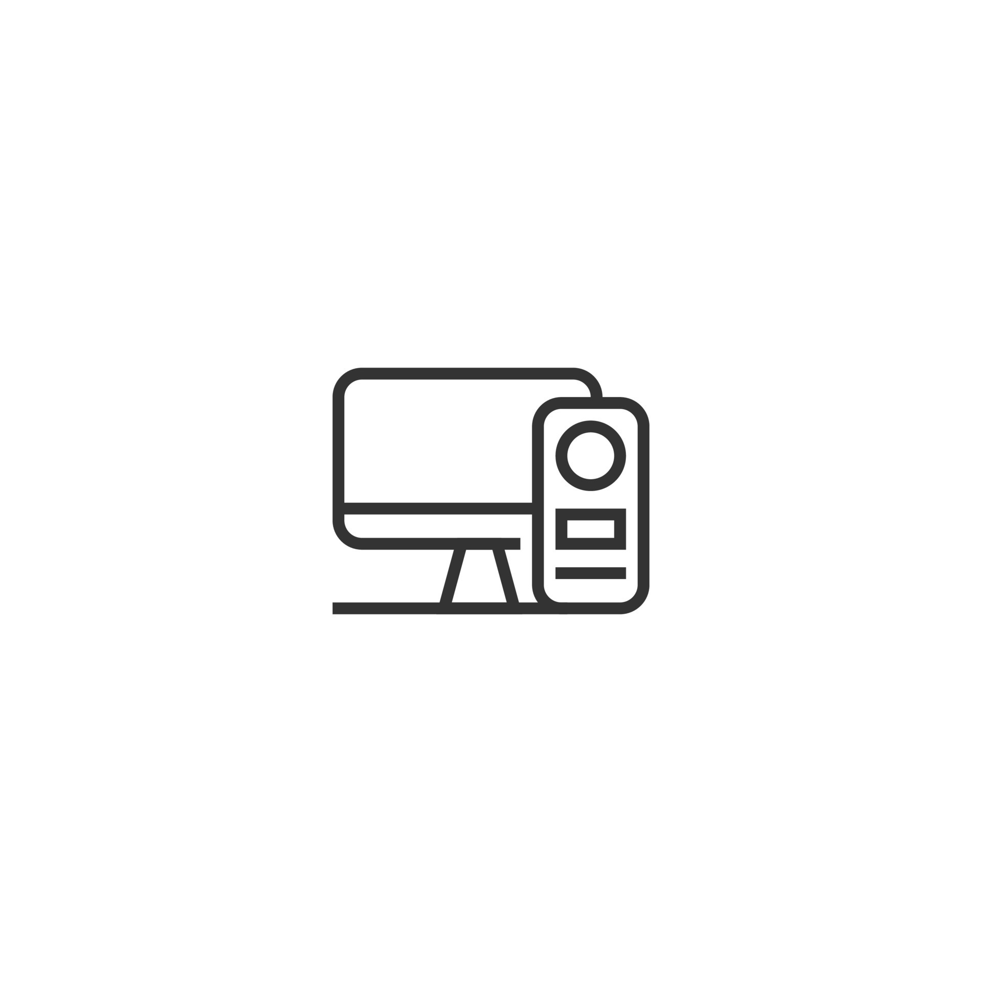 Computer line icon. linear style sign for mobile concept and web design ...