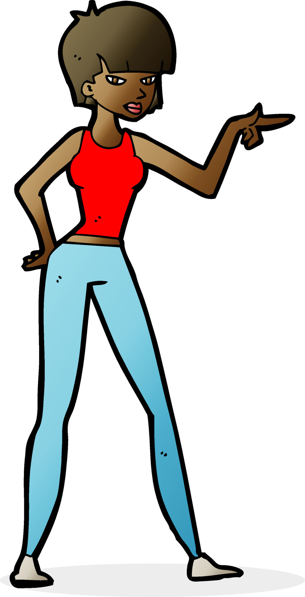cartoon woman pointing 8307010 Vector Art at Vecteezy