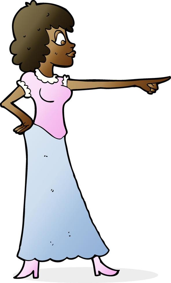 cartoon woman pointing finger 8308890 Vector Art at Vecteezy
