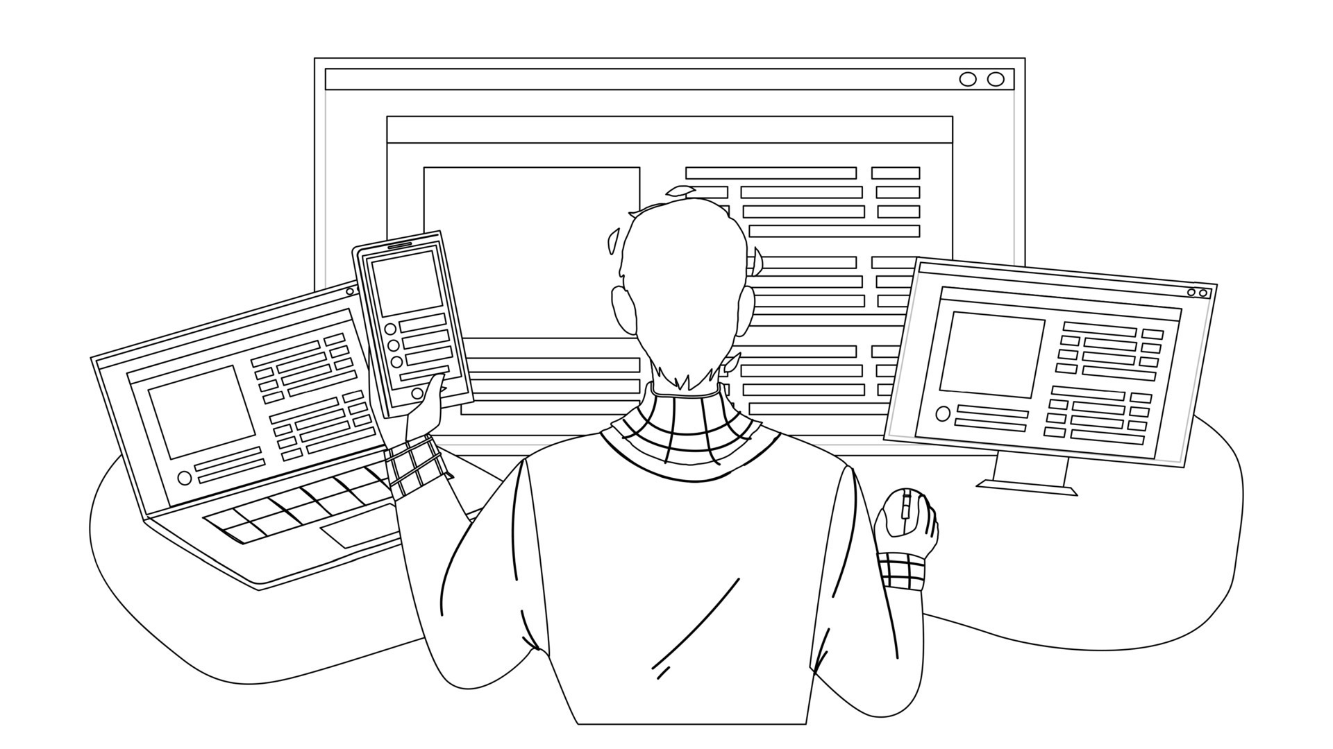 Front End Development Developer Occupation Vector 8309674 Vector Art at ...