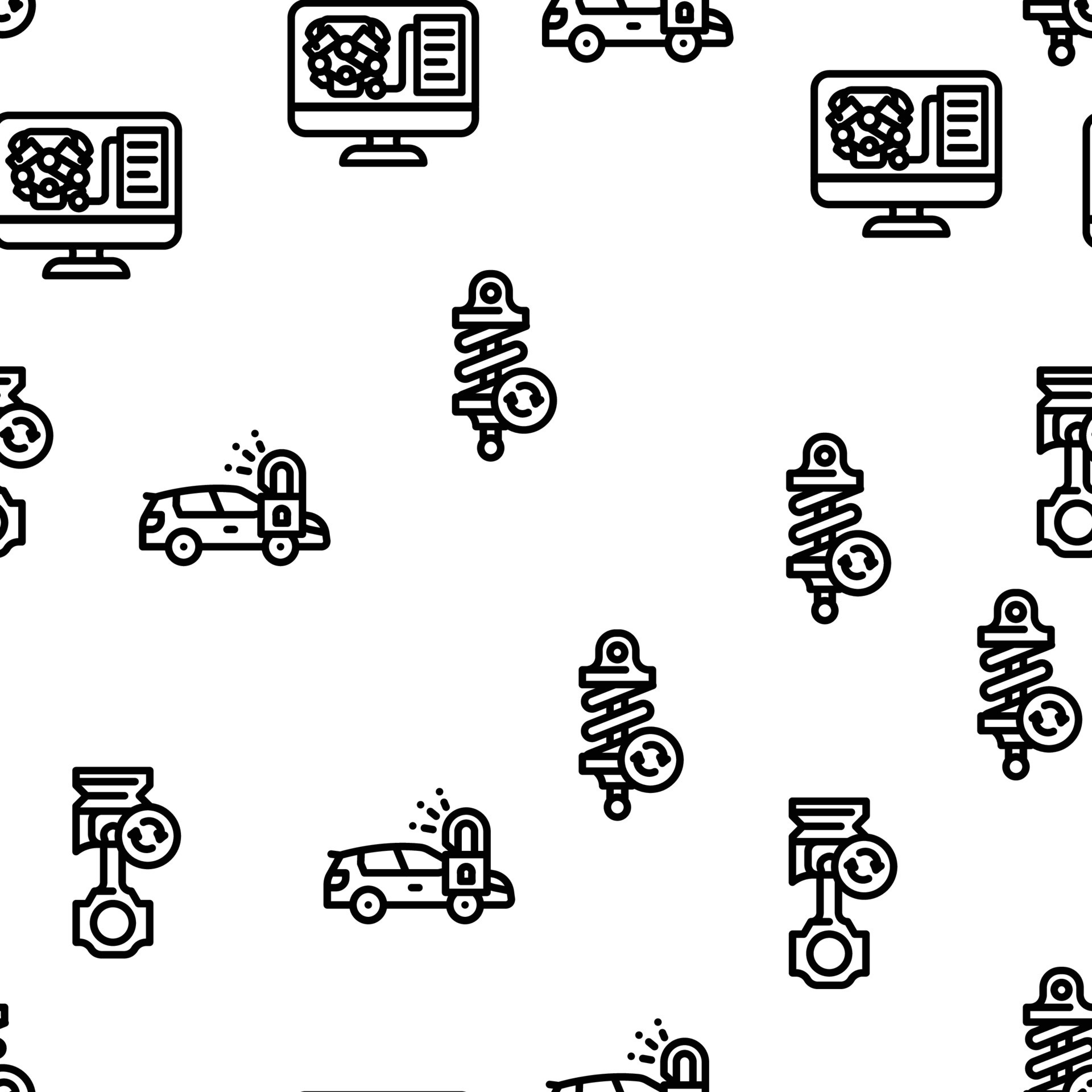 Car Service Technical Maintenance Vector Seamless Pattern 8317265