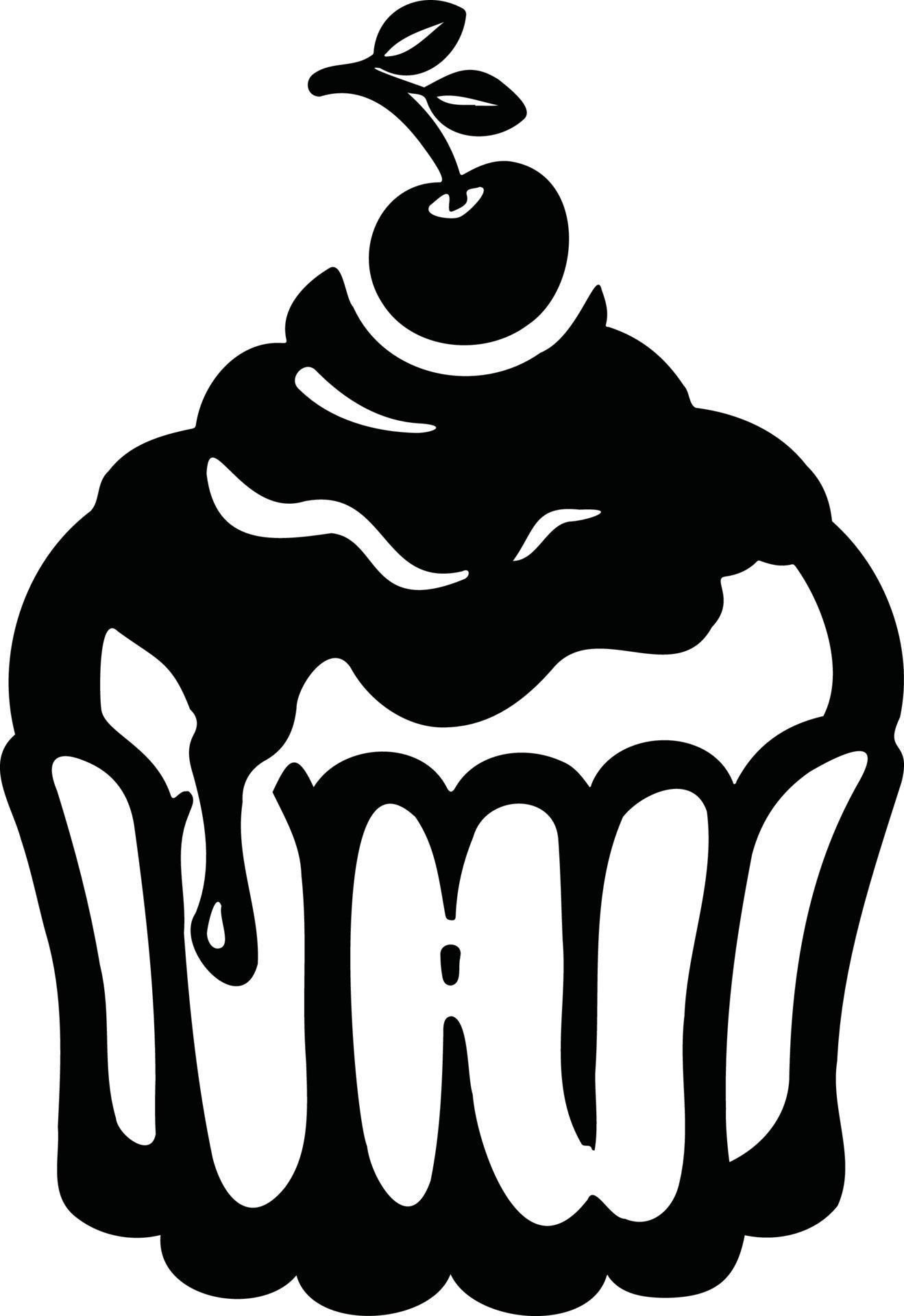 Sweet Cupcake Bun Cake Dessert Hand Drawn Illustration 8319510 Vector