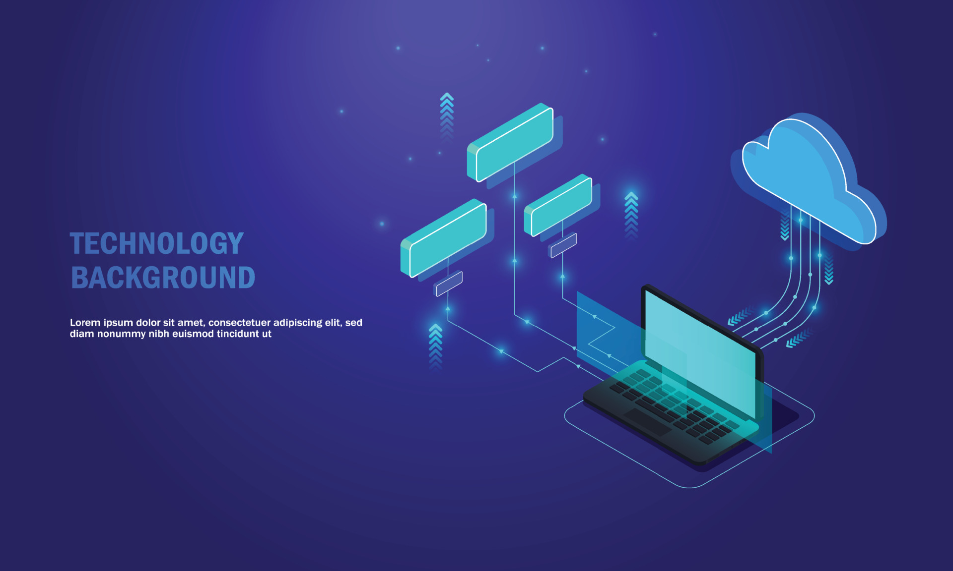 Laptop Analysis Processing Cloud Services Concept File Backup And Saving Copy Of File