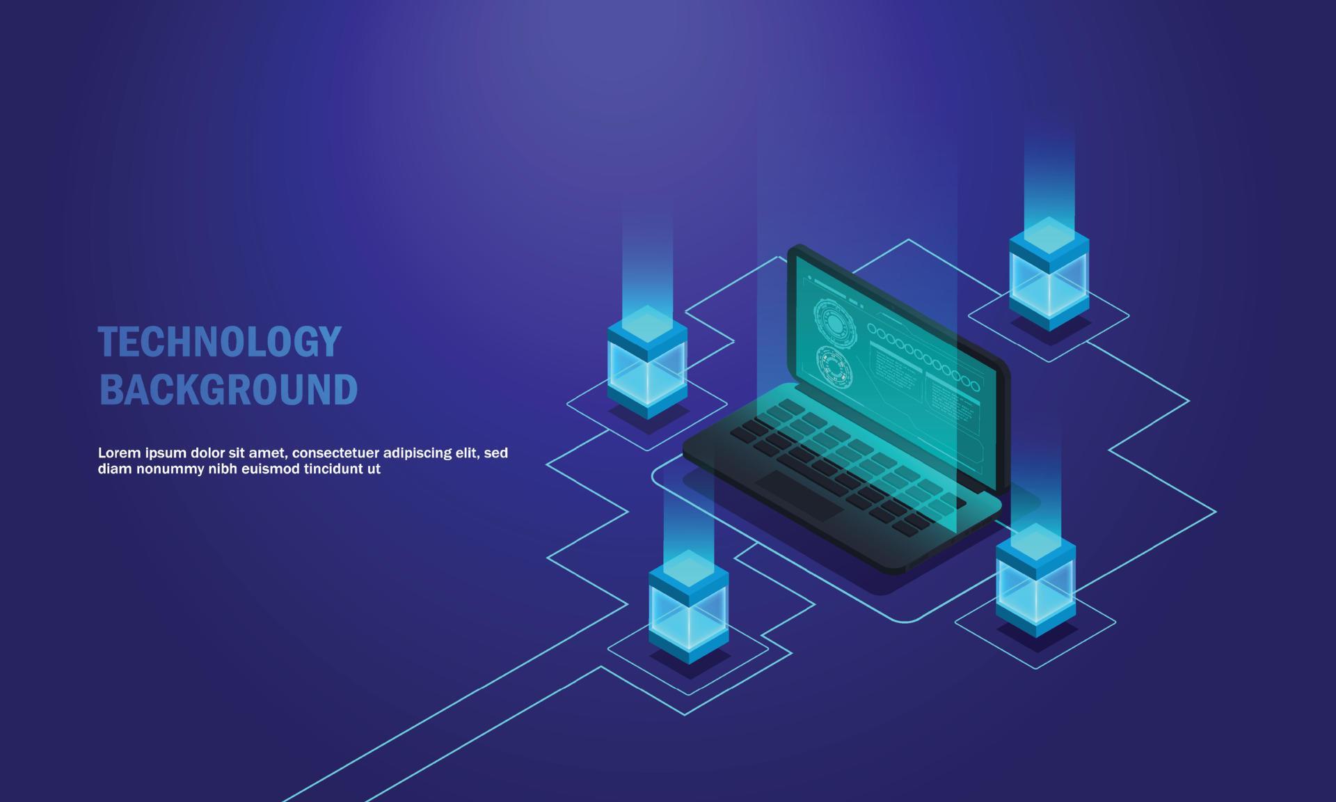 Laptop Analysis Processing Cloud Services Concept File Backup And Saving Copy Of File