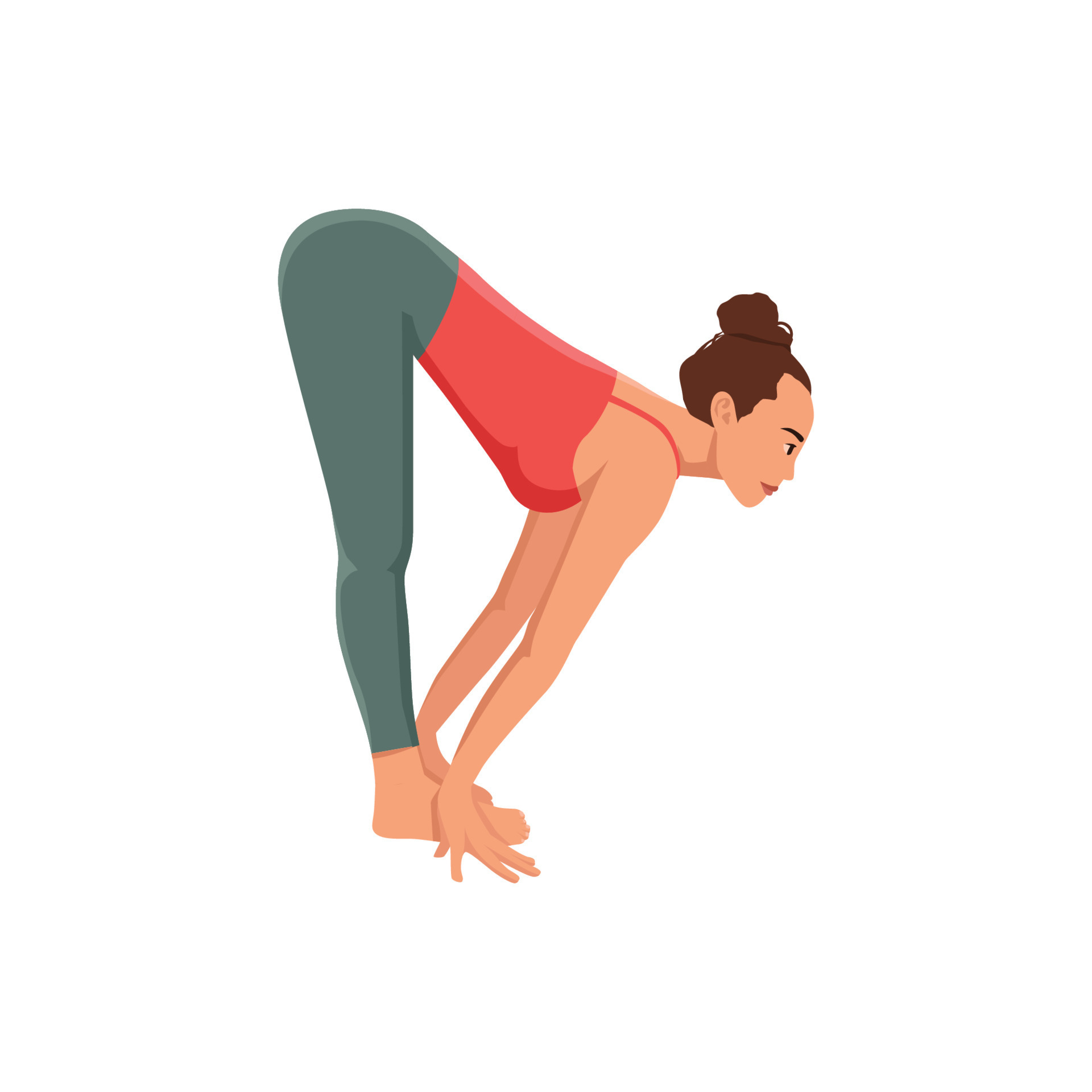 Women silhouette. Standing half forward bend yoga pose. Ardha ... Women silhouette. Standing half forward bend yoga pose. Ardha ...