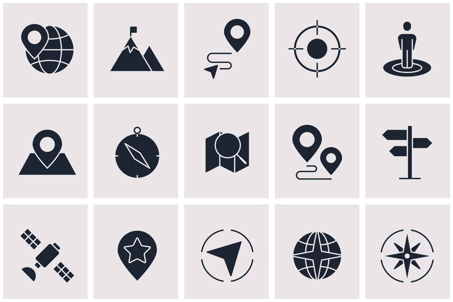 Navigation Location Gps Elements Set Icon Symbol Template For Graphic