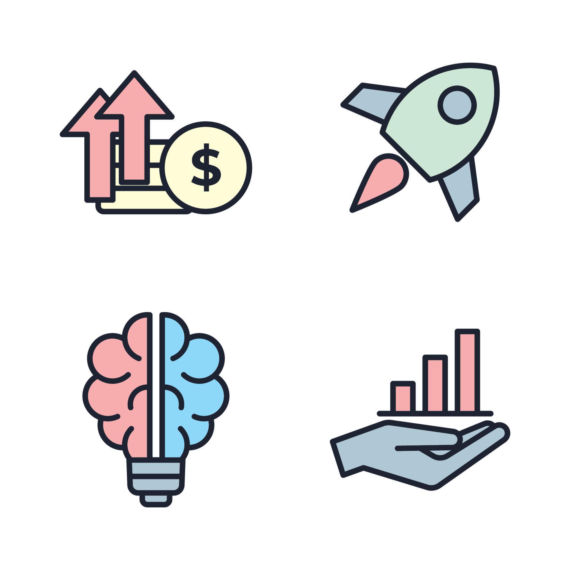 Startup project and development set icon symbol template for graphic ...