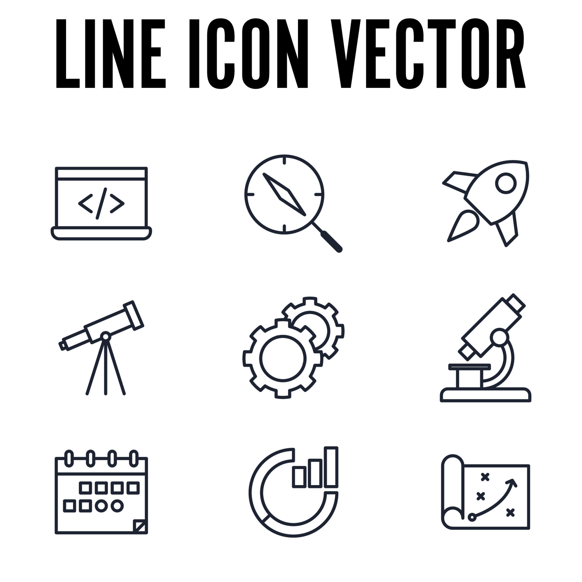 Startup Project And Development Set Icon Symbol Template For Graphic