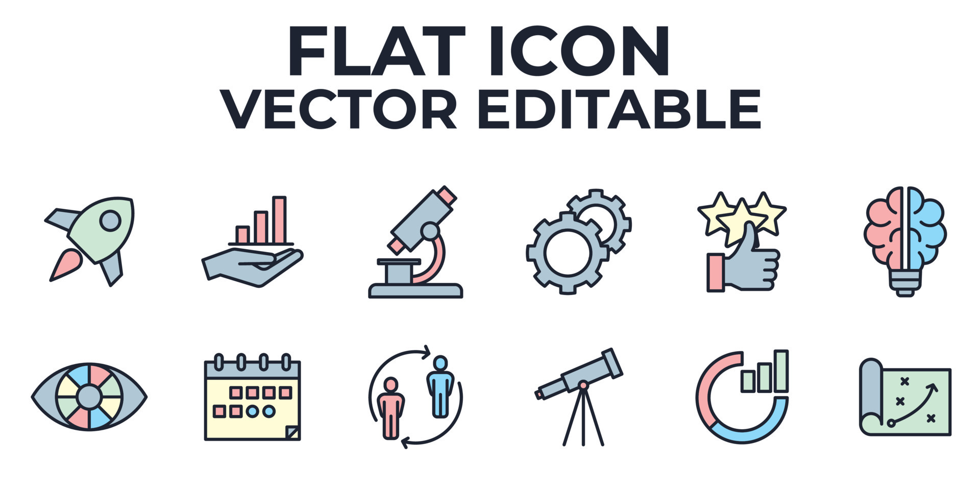Startup Project And Development Set Icon Symbol Template For Graphic