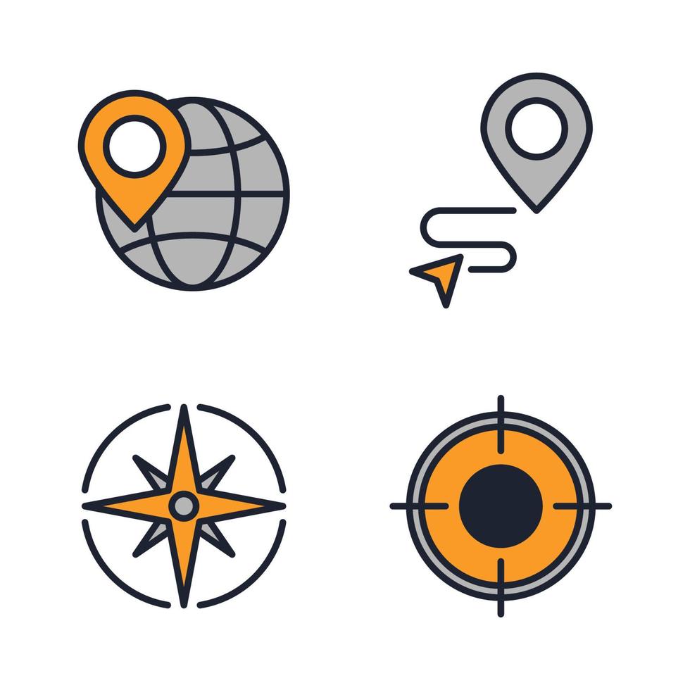 Navigation Location Gps Elements Set Icon Symbol Template For Graphic