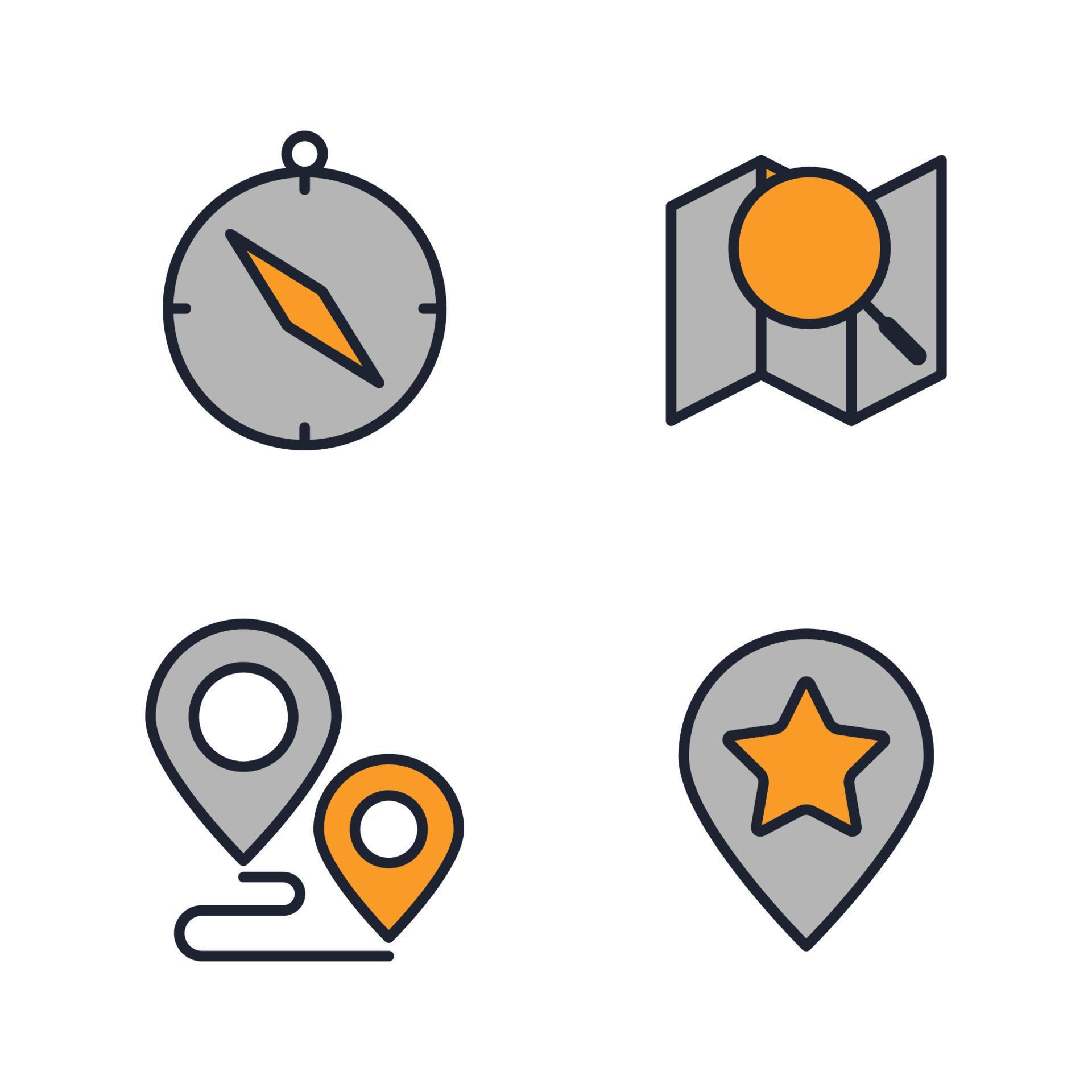 Navigation Location Gps Elements Set Icon Symbol Template For Graphic
