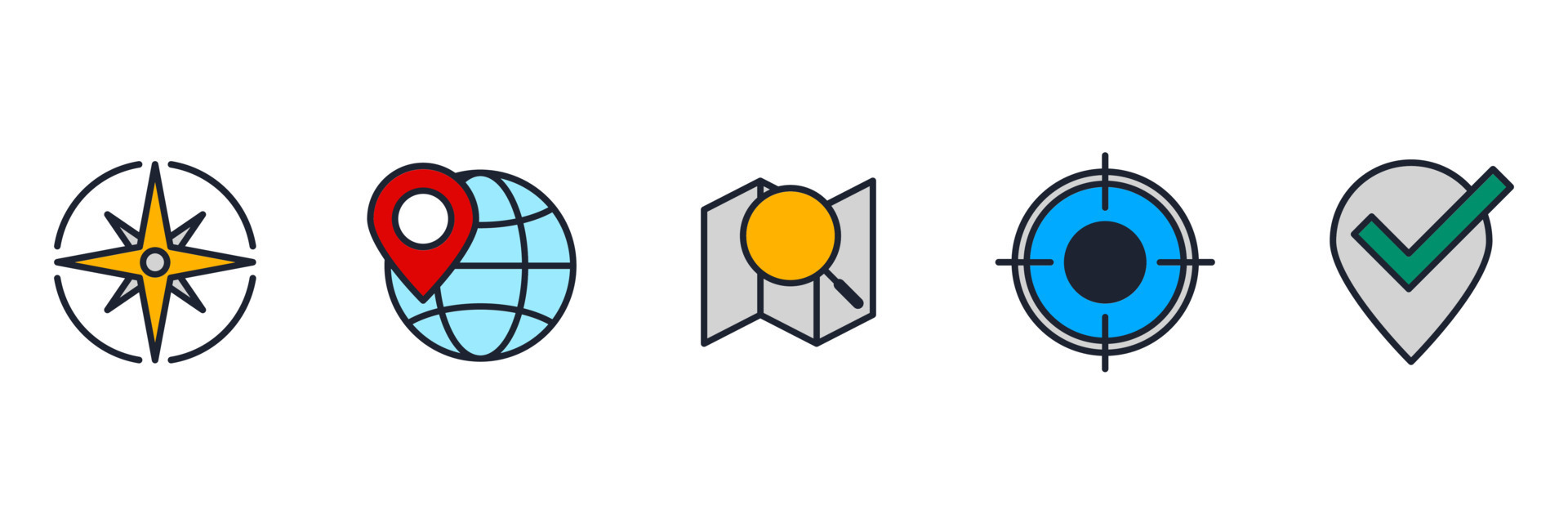 Navigation Location Gps Elements Set Icon Symbol Template For Graphic