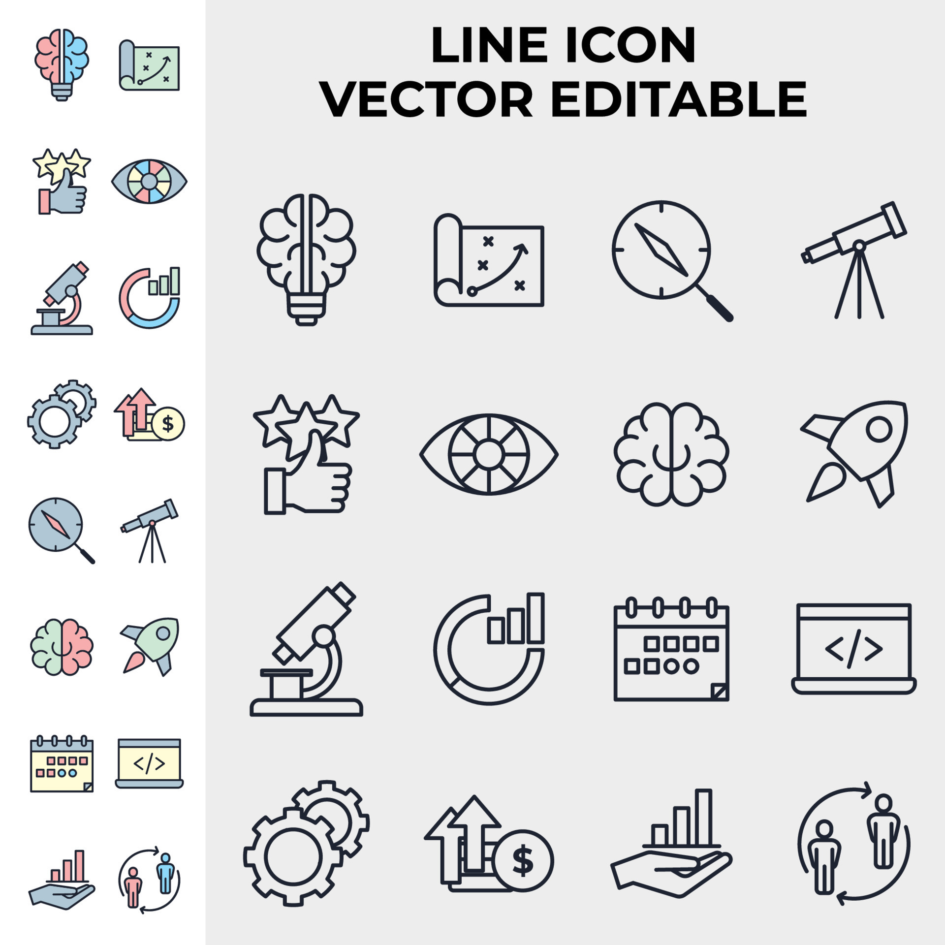 Startup project and development set icon symbol template for graphic ...