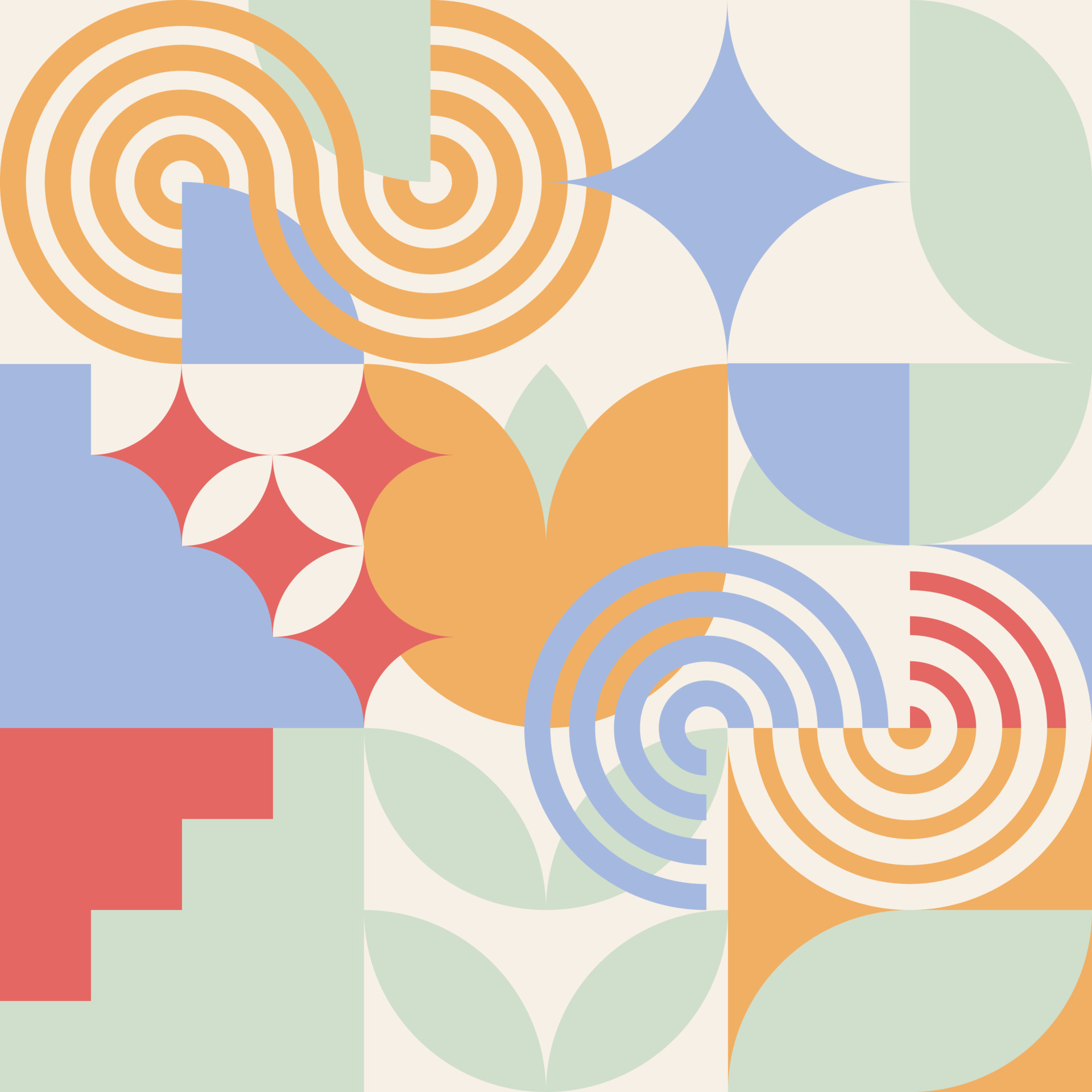 geometric pattern with simple shapes and pastel colors. Abstract ...