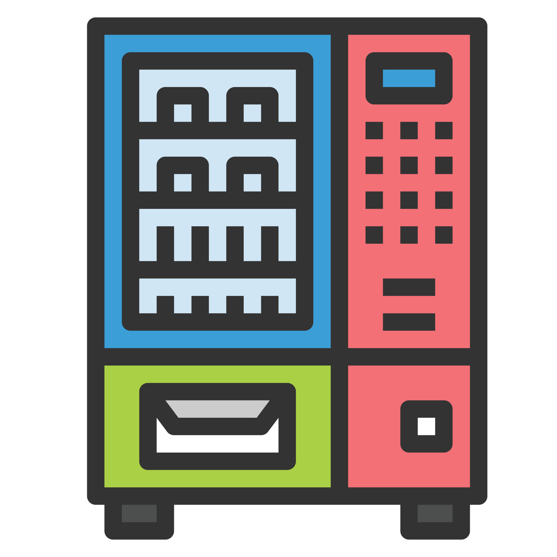 VENDING MACHINE Icon Vector Symbol Simple Design For Using In Graphics Web Report Logo ...