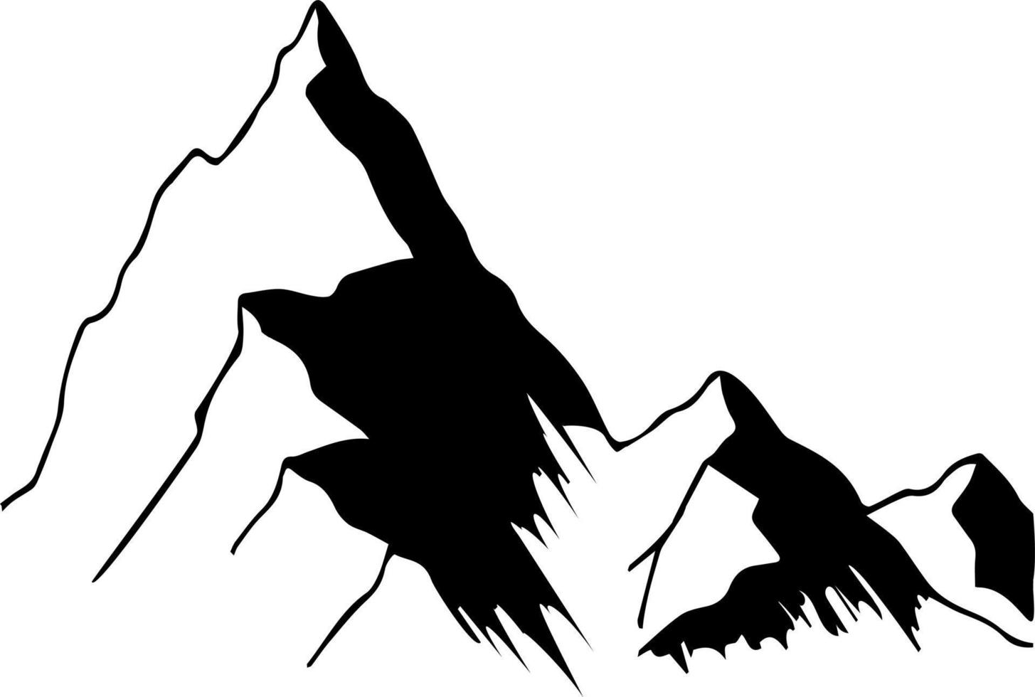 Mountain landscape line art. Minimal outline vector background with ... Mountain landscape line art. Minimal outline vector background with ...
