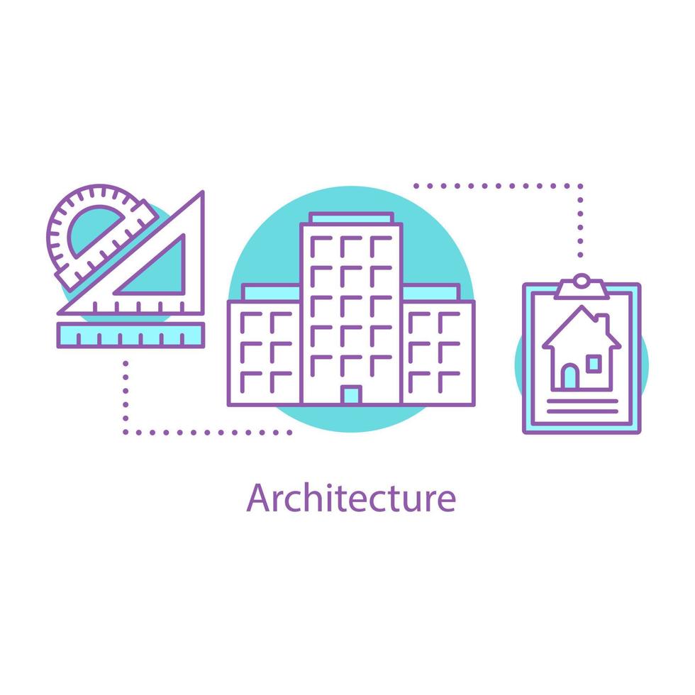 Architecture concept icon. Real estate. Building development idea thin ...
