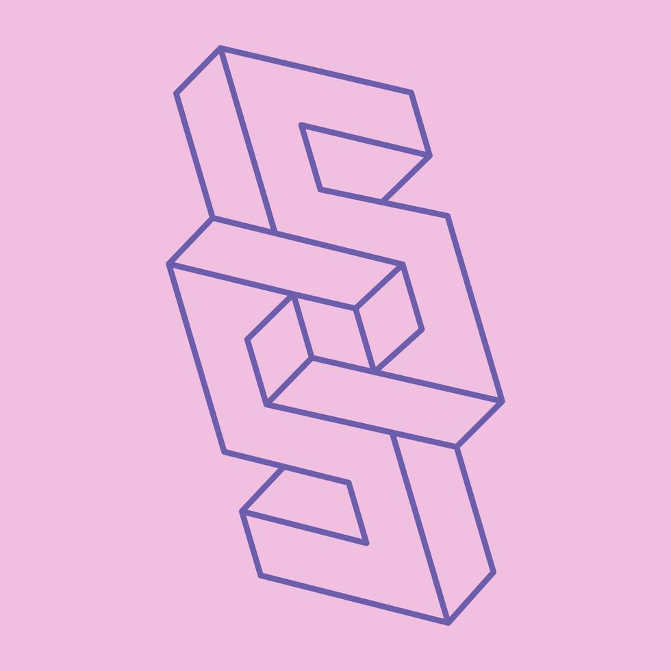 Optical Illusion Shapes Unreal Geometric Object Vector Optical Art Logo Impossible Figure