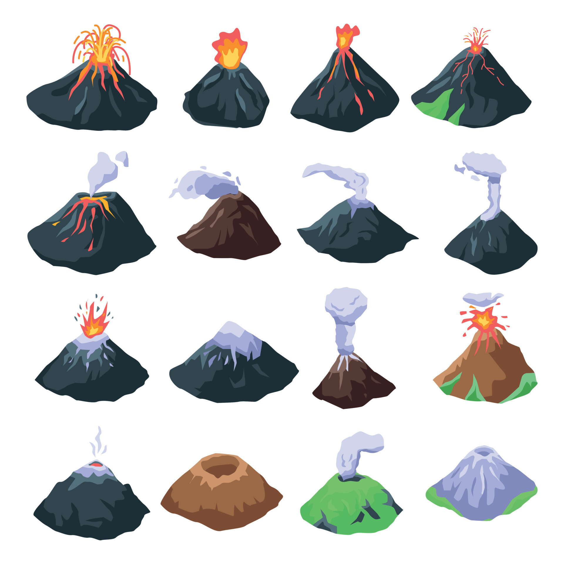 Volcano icons set, isometric style 8351828 Vector Art at Vecteezy Volcano icons set, isometric style 8351828 Vector Art at Vecteezy