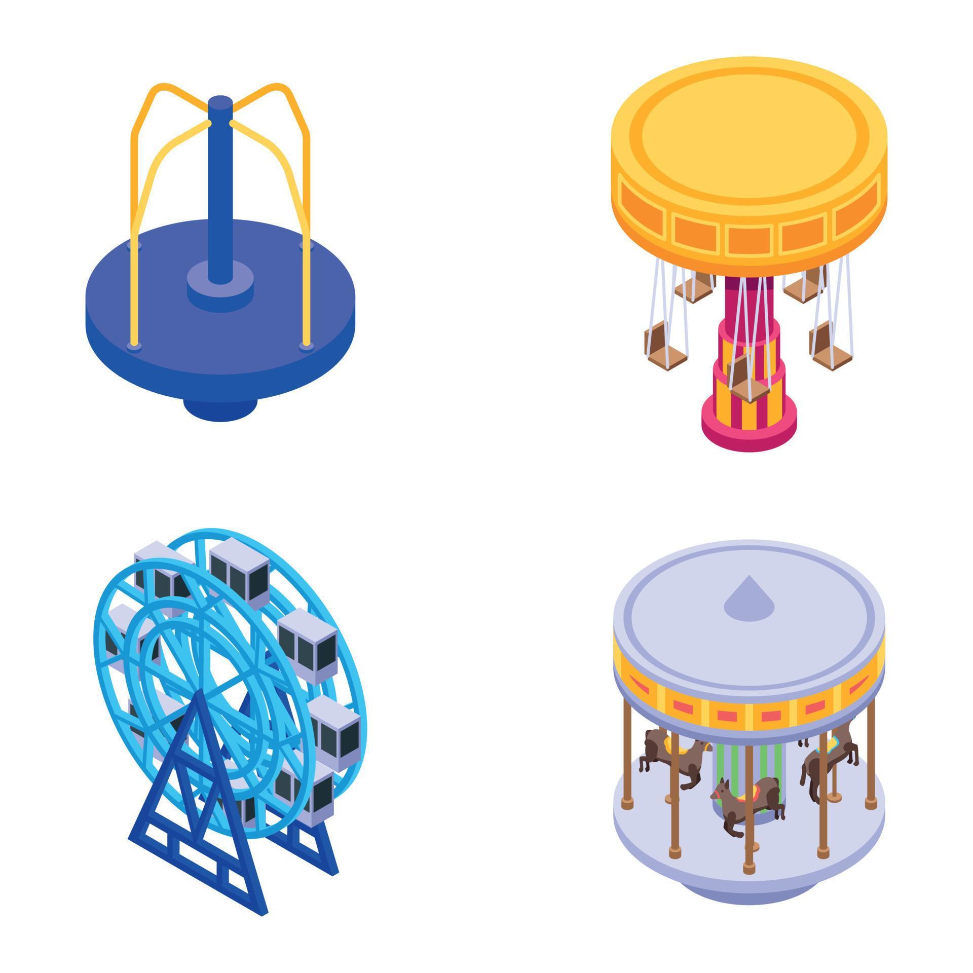 Carousel icons set, isometric style 8352125 Vector Art at Vecteezy