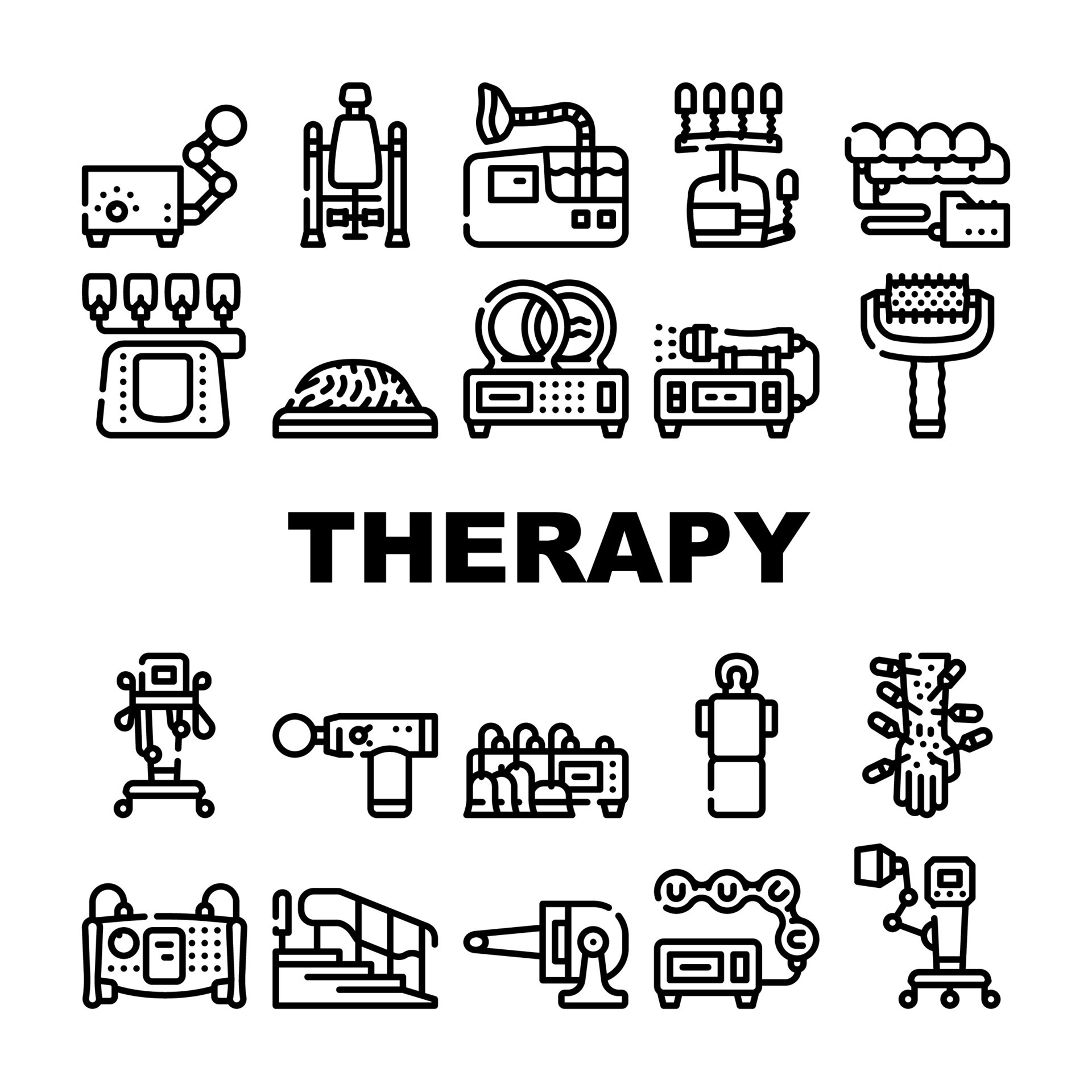 Physical Therapy Aid Collection Icons Set Vector 8355194 Vector Art At Vecteezy