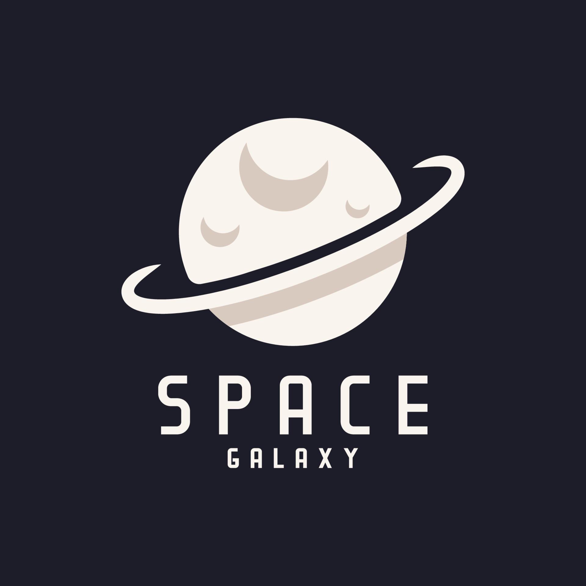 simple minimalist galaxy space planet logo design 8359108 Vector Art at ...