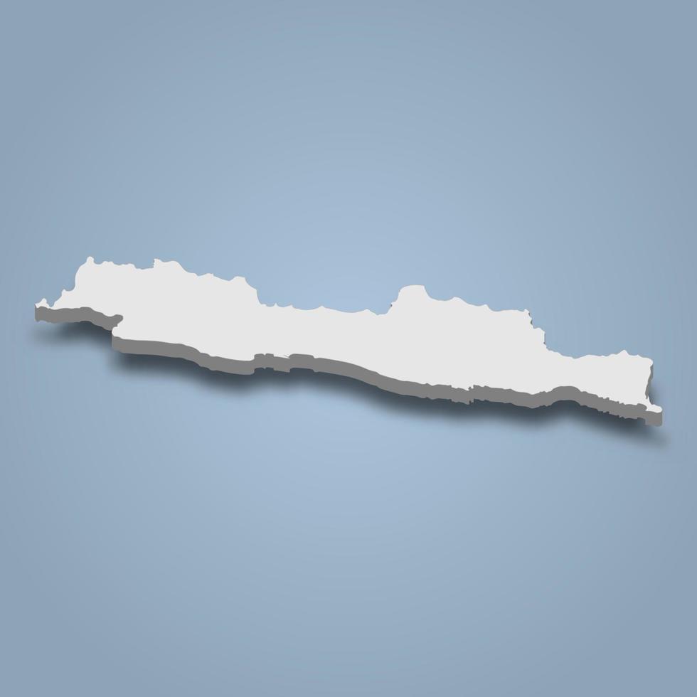 3d isometric map of Java is an island in Indonesia 8367521 Vector Art ...