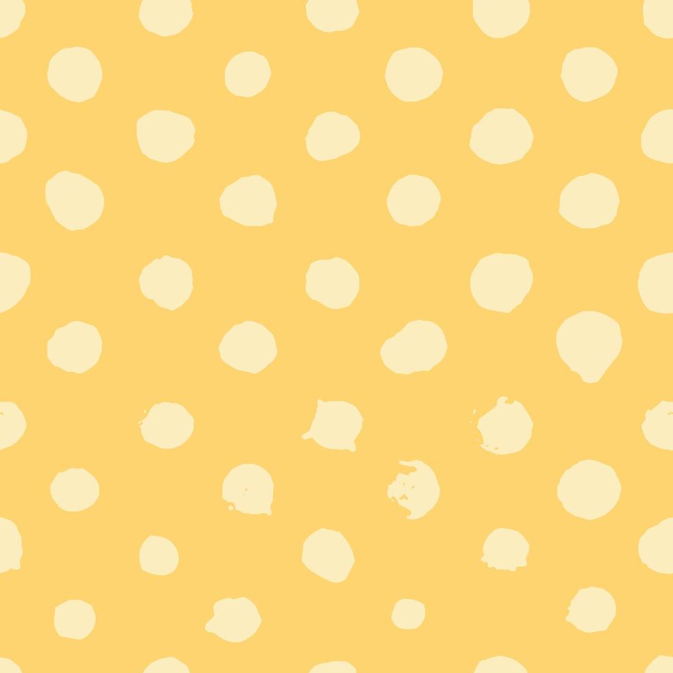 Vector Seamless Pattern With Hand Drawn Yellow Watercolor Polka Dots